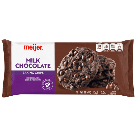 Pack of 2 Meijer Milk Chocolate Baking Chips, 11.5 oz - Walmart.com