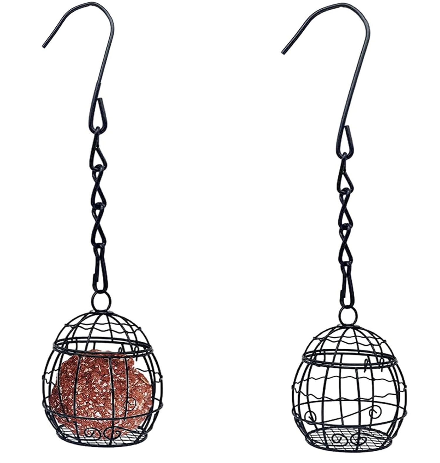 Pack of 2 Metal Fat Ball Holder,Happon Hanging Bird Feeder,Bird Feeder ...