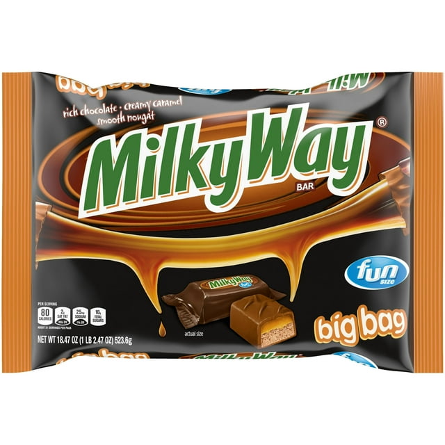 Pack of 2 Milky Way Fun Size Halloween Chocolate Candy Bars, 18.47oz ...