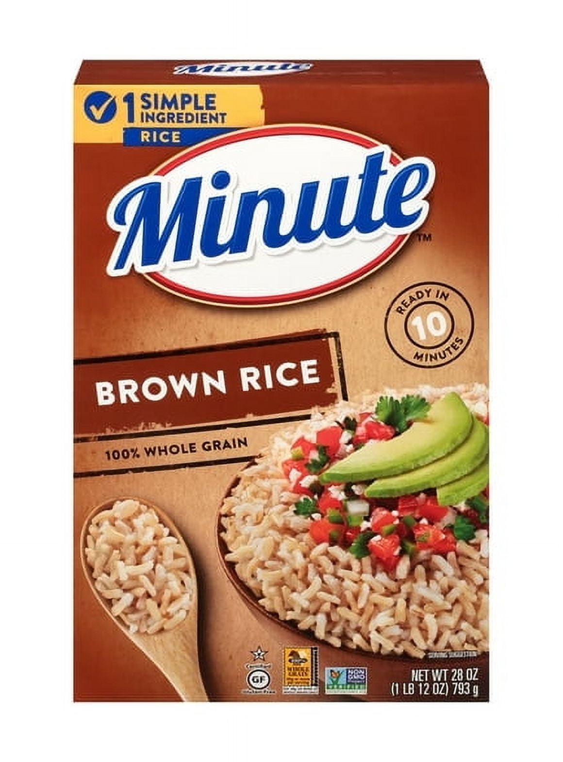 Pack of 2 Minute Instant Brown Rice, 100 Percent Whole Grain Rice, 28 ...