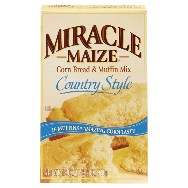 Pack of 2 Miracle Maize Country Style Corn Bread and Muffin Mix, 18 oz ...