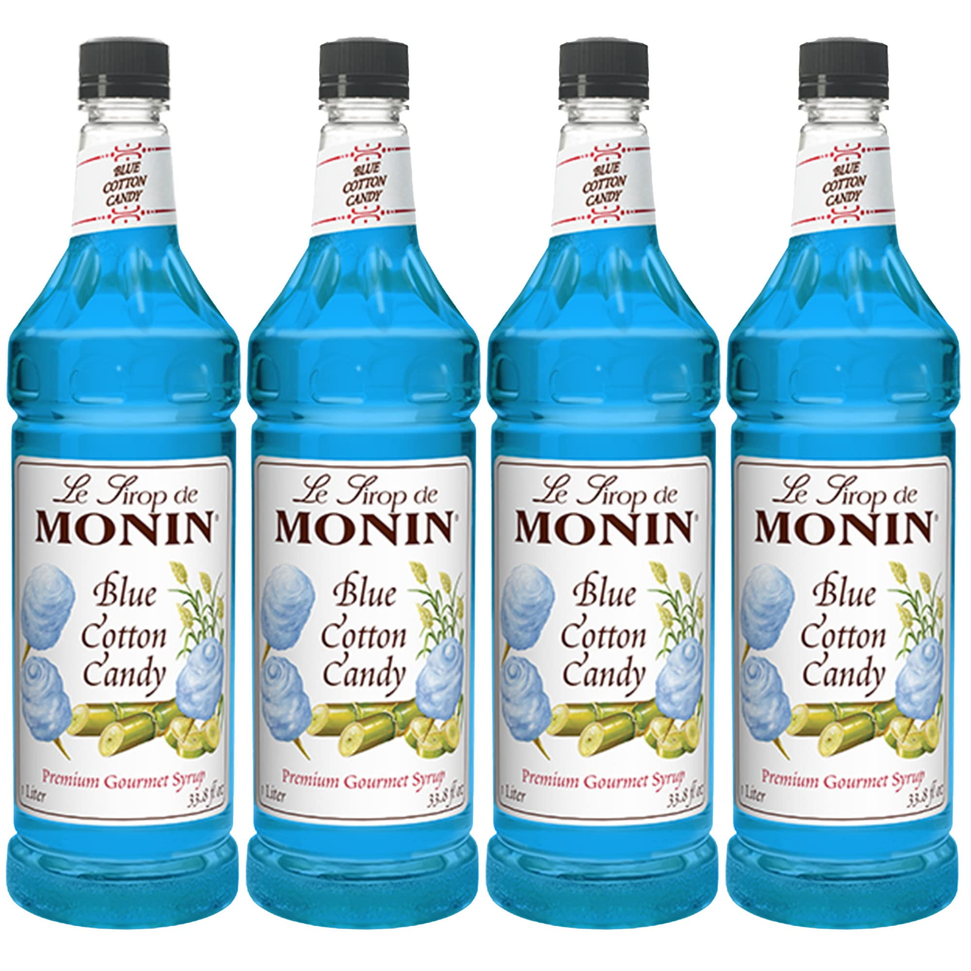 Pack of 2 - Monin Flavored Syrup, Blue Cotton Candy, 33.8 Fl Oz (Pack ...