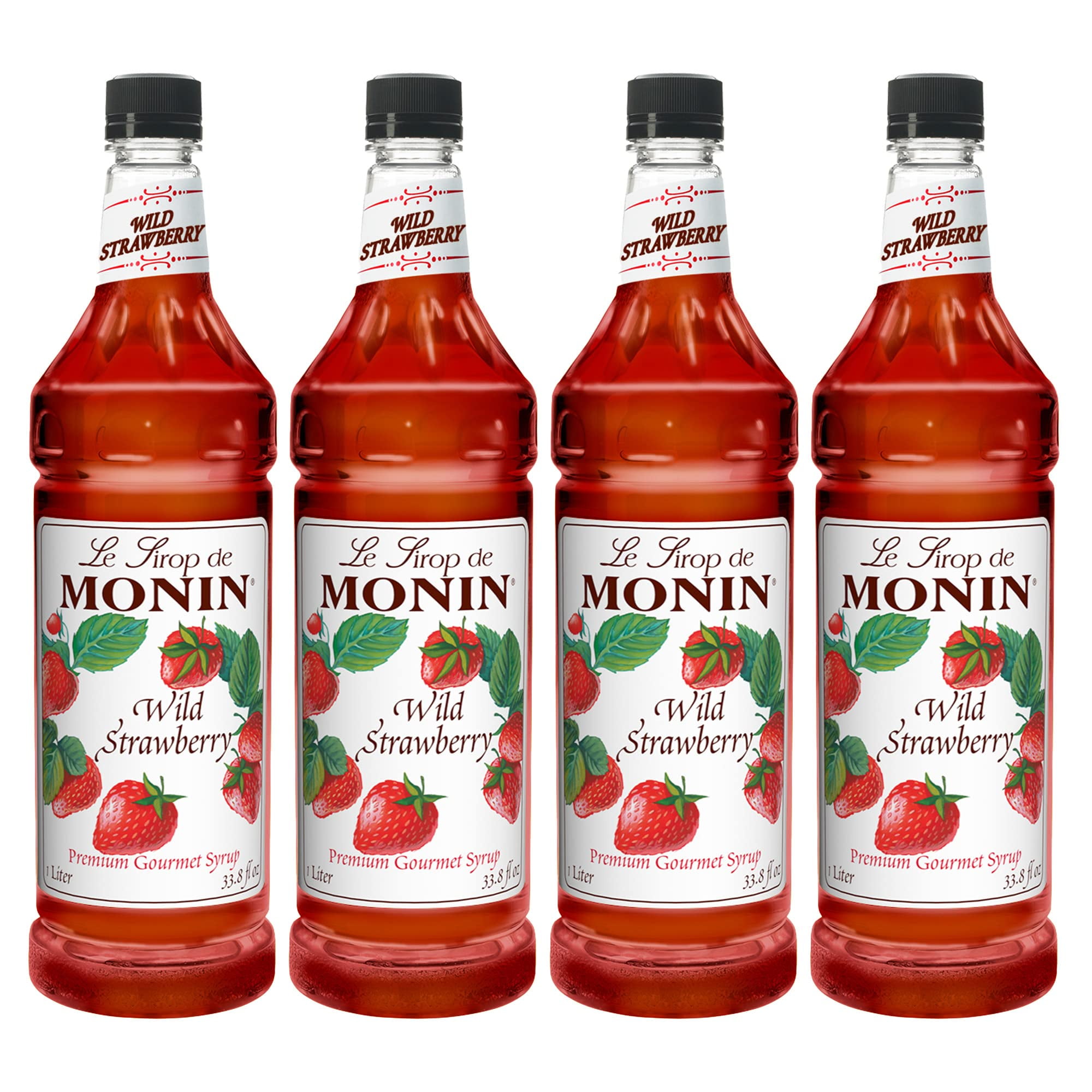 Pack of 2 - Monin Flavored Syrup, Wild Strawberry, 33.8-Ounce Plastic ...