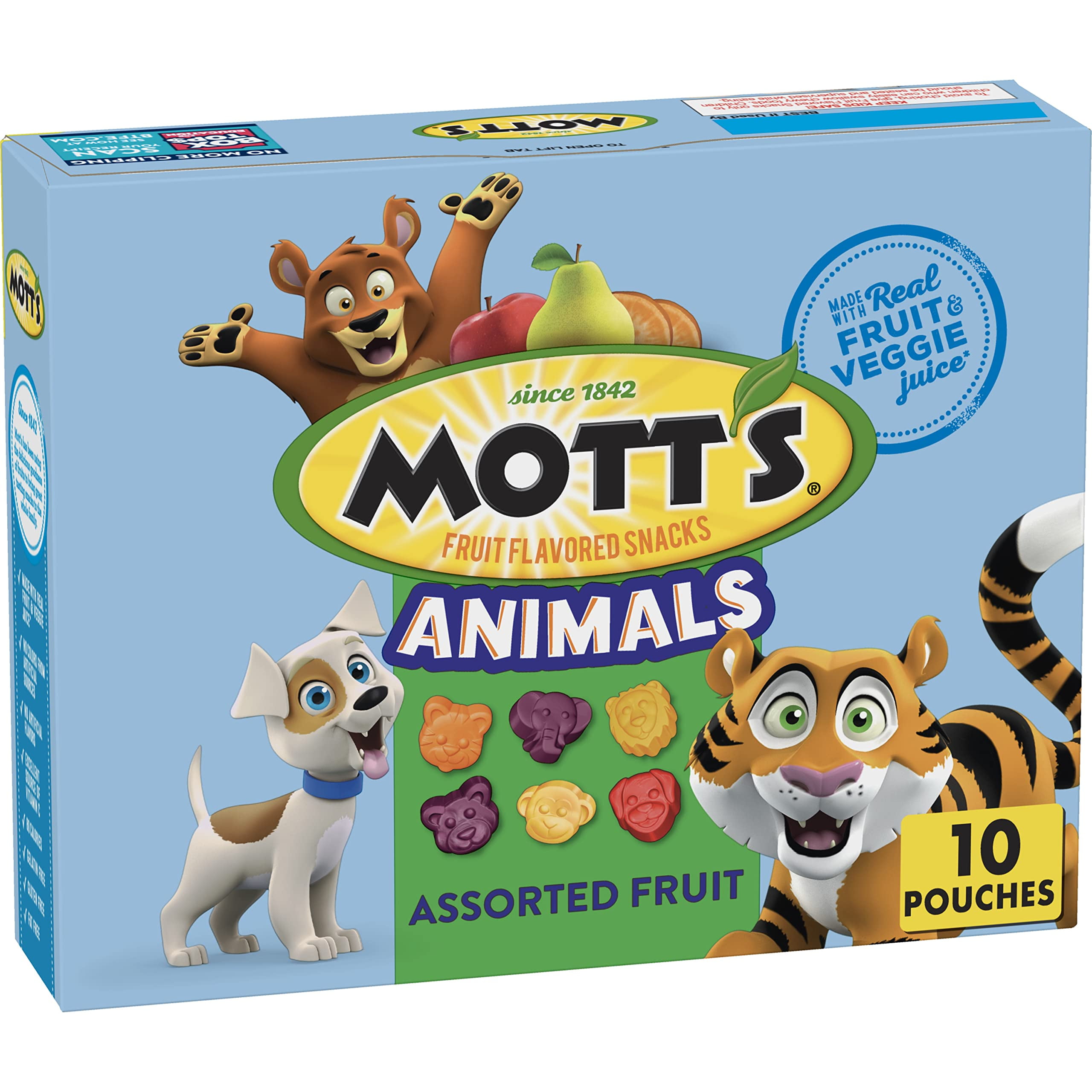 Motts Fruit Flavored Snacks, Animals Assorted Fruit, Gluten Free Snack ...