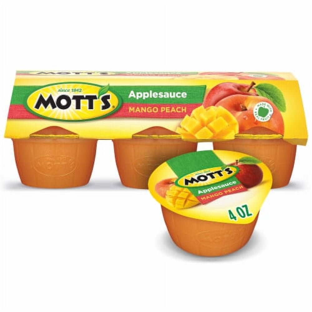 Pack of 2 - Motts Mango Peach Applesauce, 4 Oz Cups, 6 Count Packaging ...