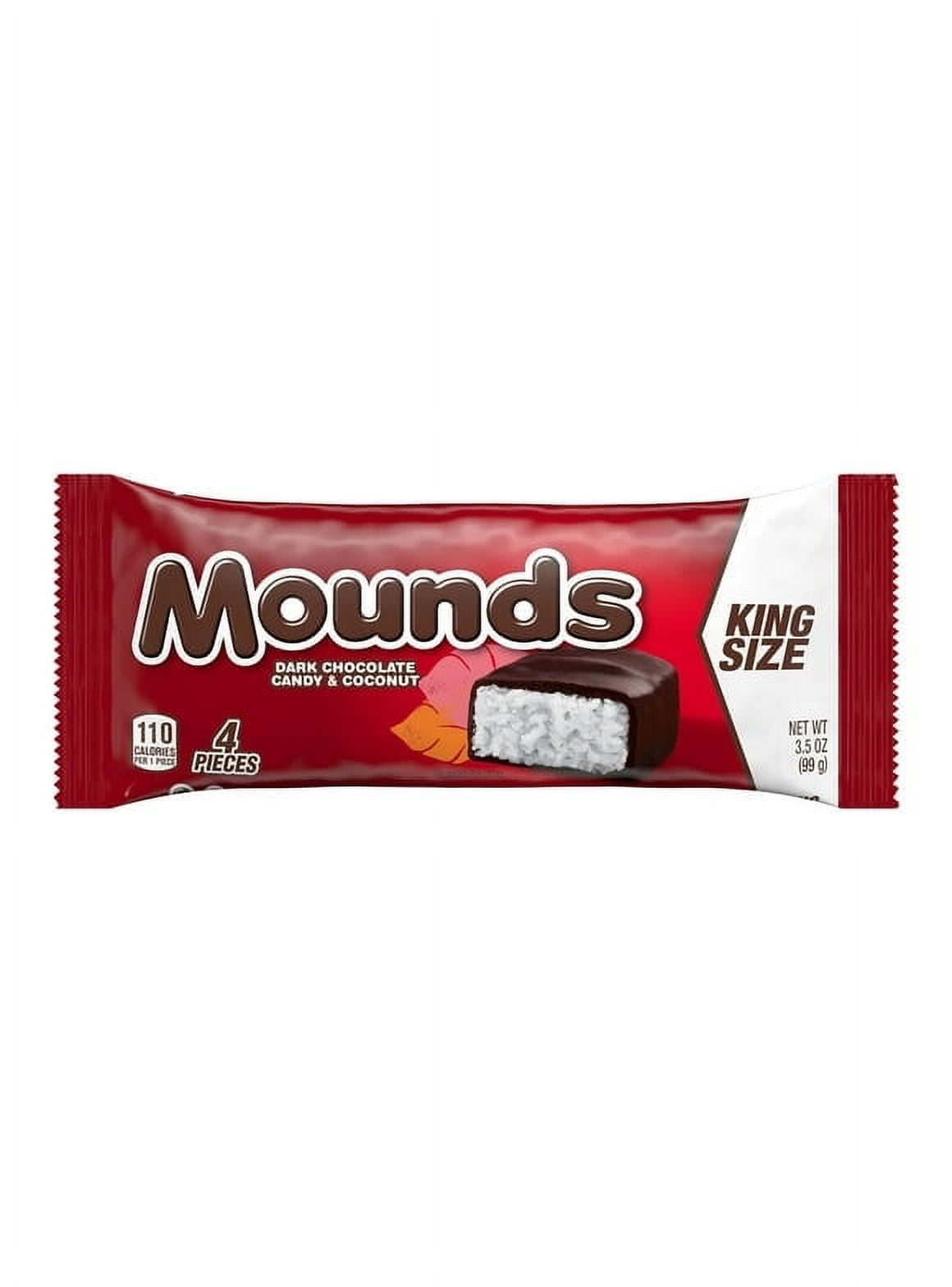 Pack of 2 Mounds Dark Chocolate and Coconut King Size Candy, Bars 3.5 ...