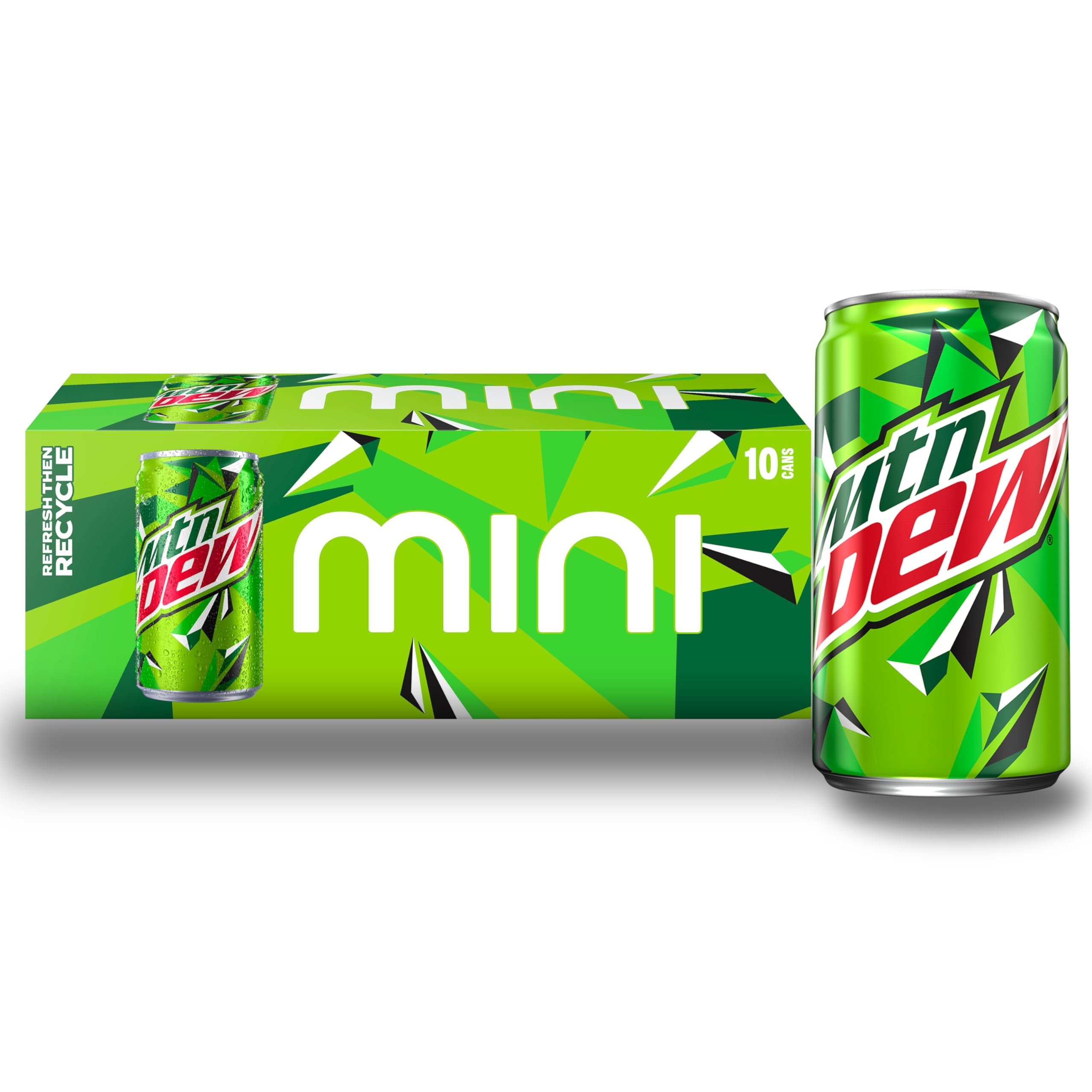 Pack of 2 - Mountain Dew Soda, Mini Cans, 7.5 Fl Oz (Pack Of 10 ...