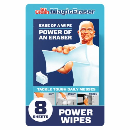 Pack of 2 - Mr. Clean Magic Eraser Power Wipes Cleaning Sheets 8 ct ...