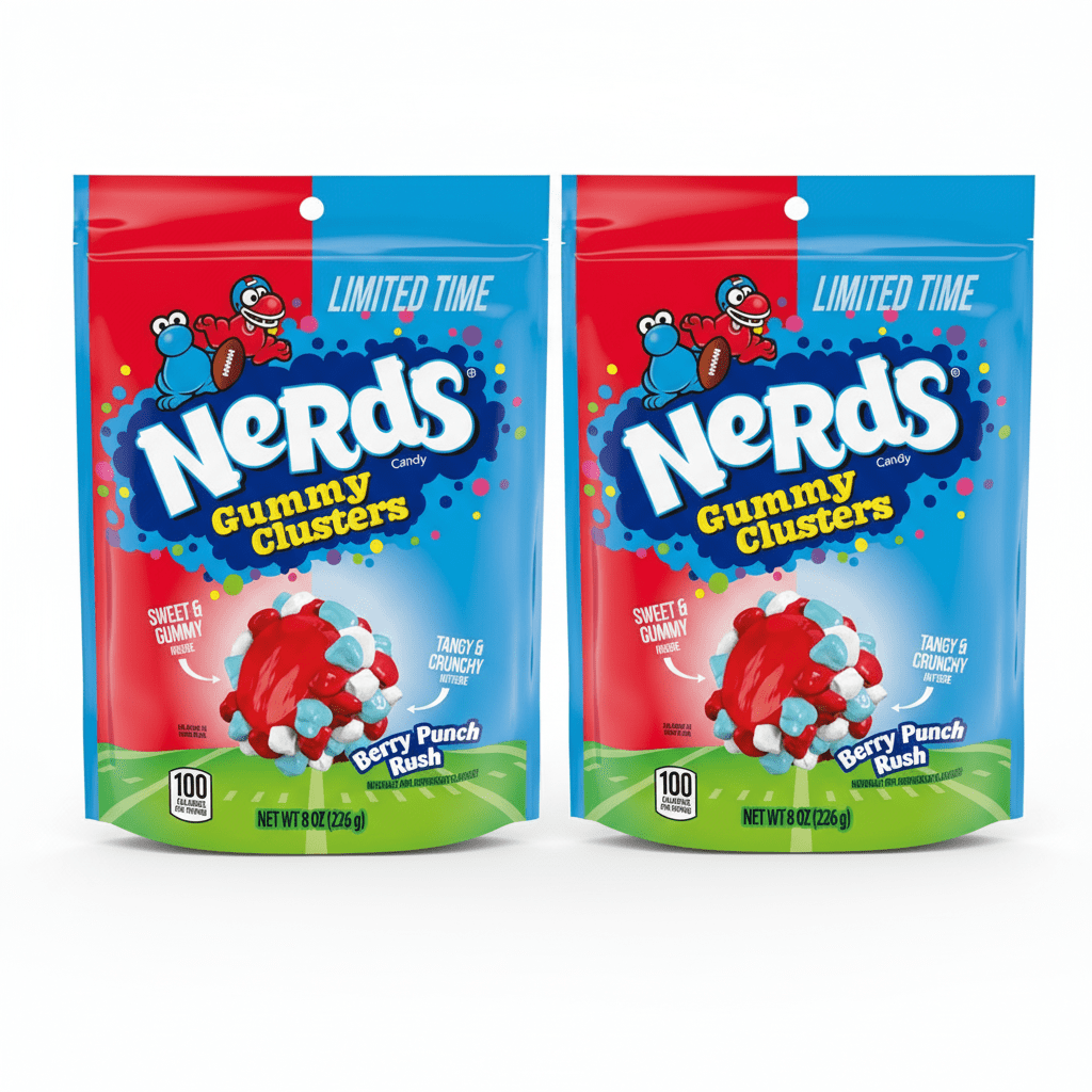 (Pack of 2) NERDS Gummy Clusters Candy, Berry Punch Rush Limited Time ...