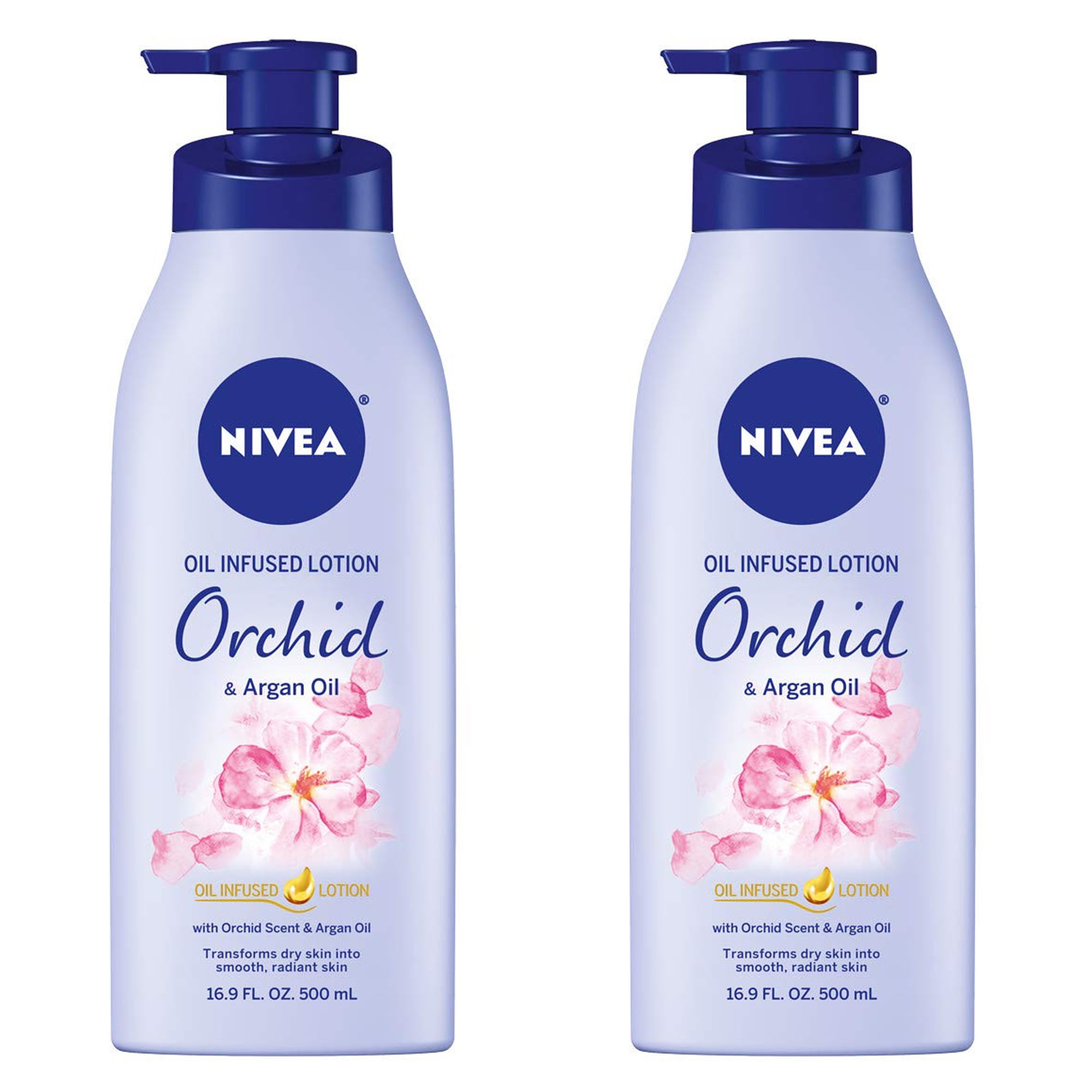 Pack of (2) NIVEA Oil Infused Body Lotion Orchid and Argan Oil, 16.9 ...