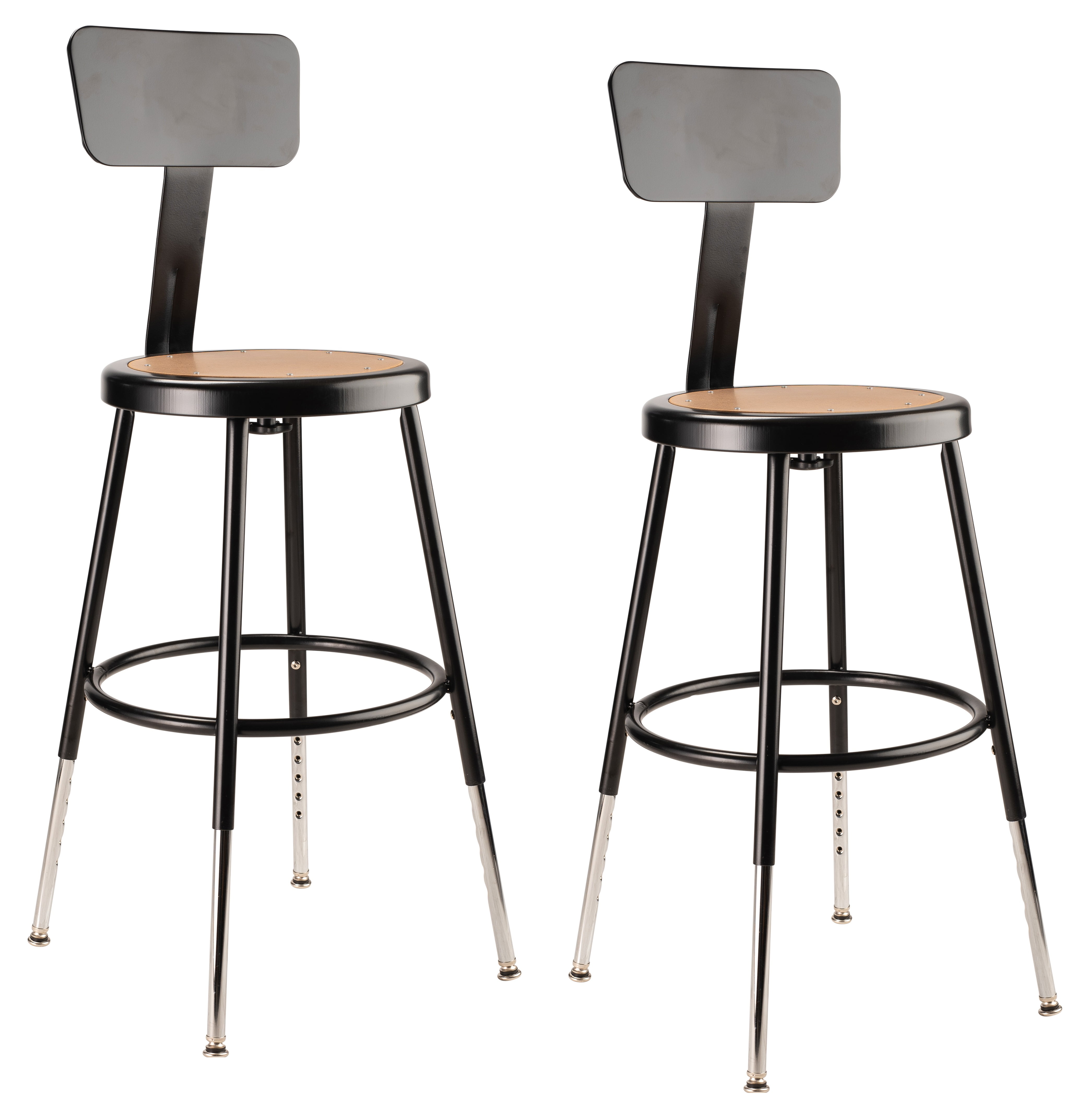 (Pack of 2) NPS 19 -27" Height Adjustable Heavy Duty Steel Stool With ...