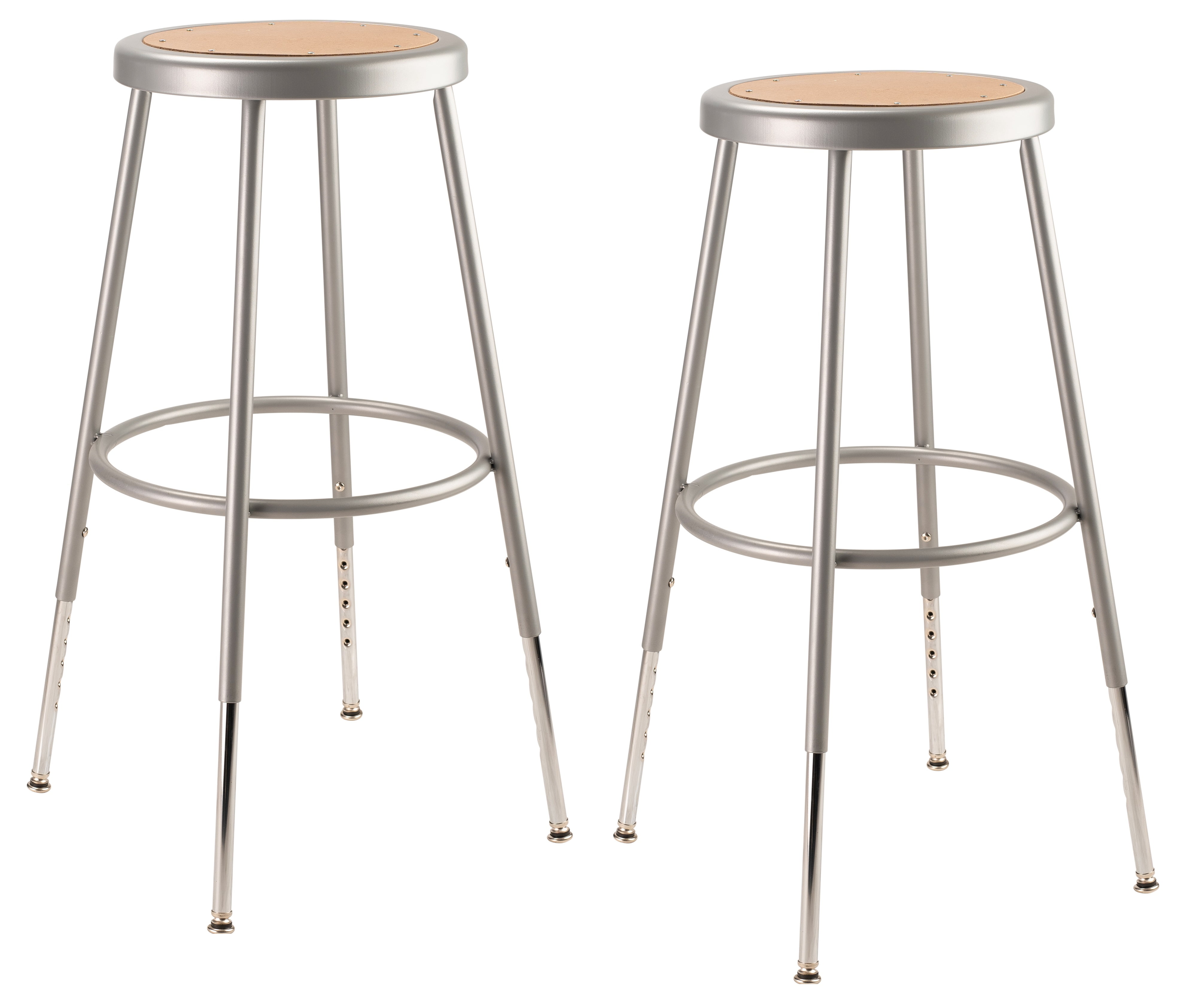 (Pack of 2) NPS 25 -33" Height Adjustable Heavy Duty Steel Stool, Grey ...