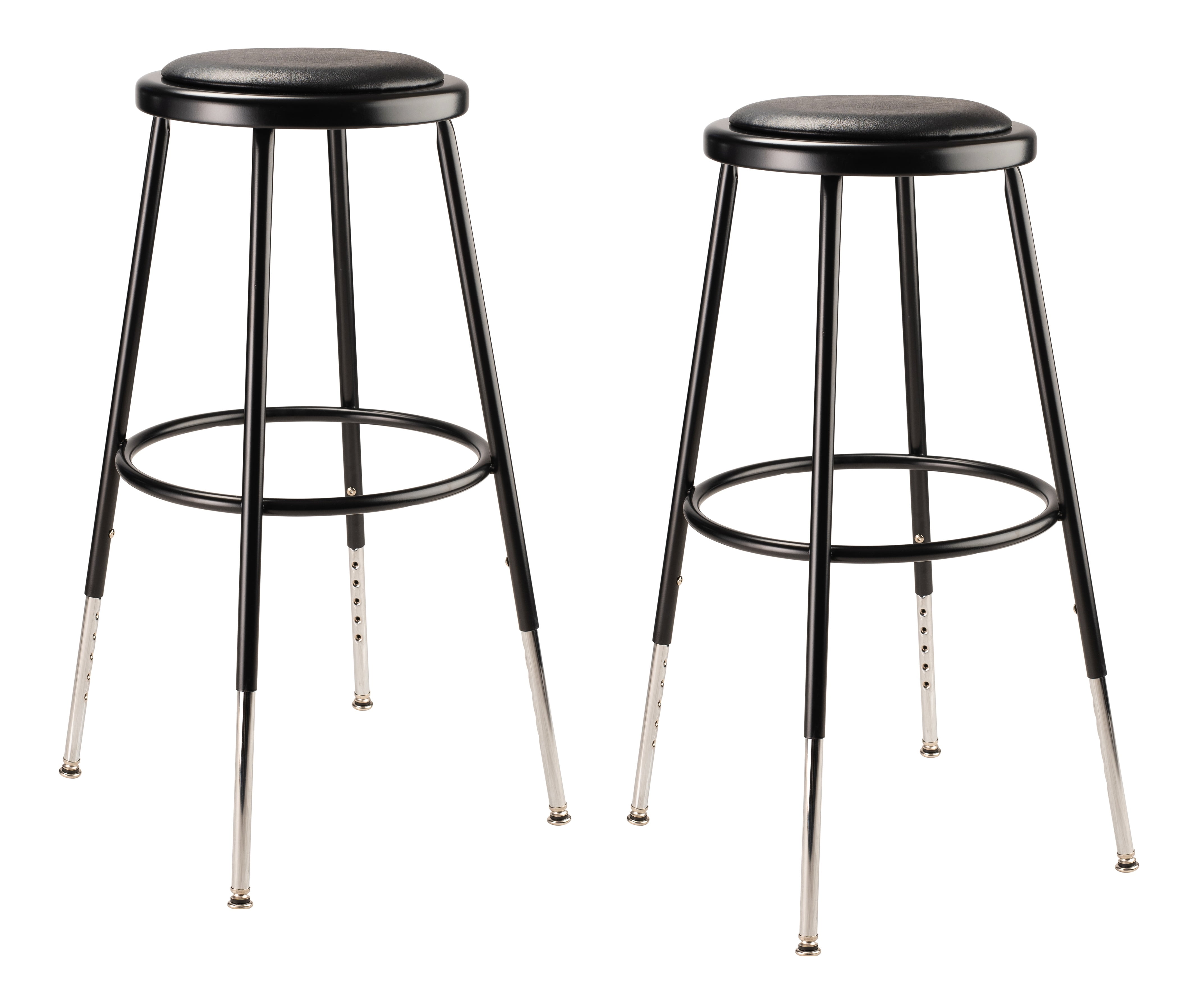 (Pack of 2) NPS 25 -33" Height Adjustable Heavy Duty Vinyl Padded Steel ...