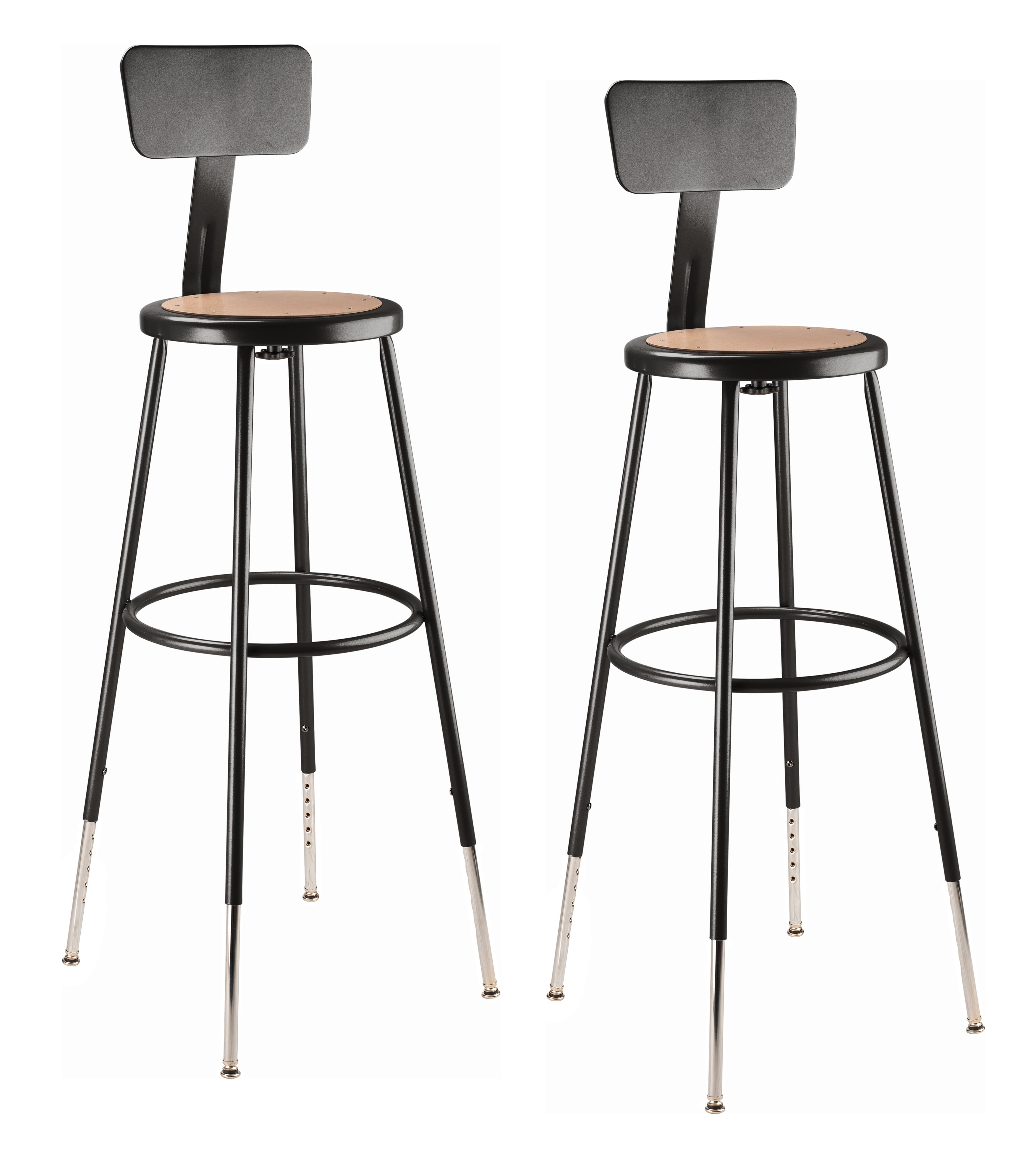 (Pack of 2) NPS 32 -39" Height Adjustable Heavy Duty Steel Stool With ...