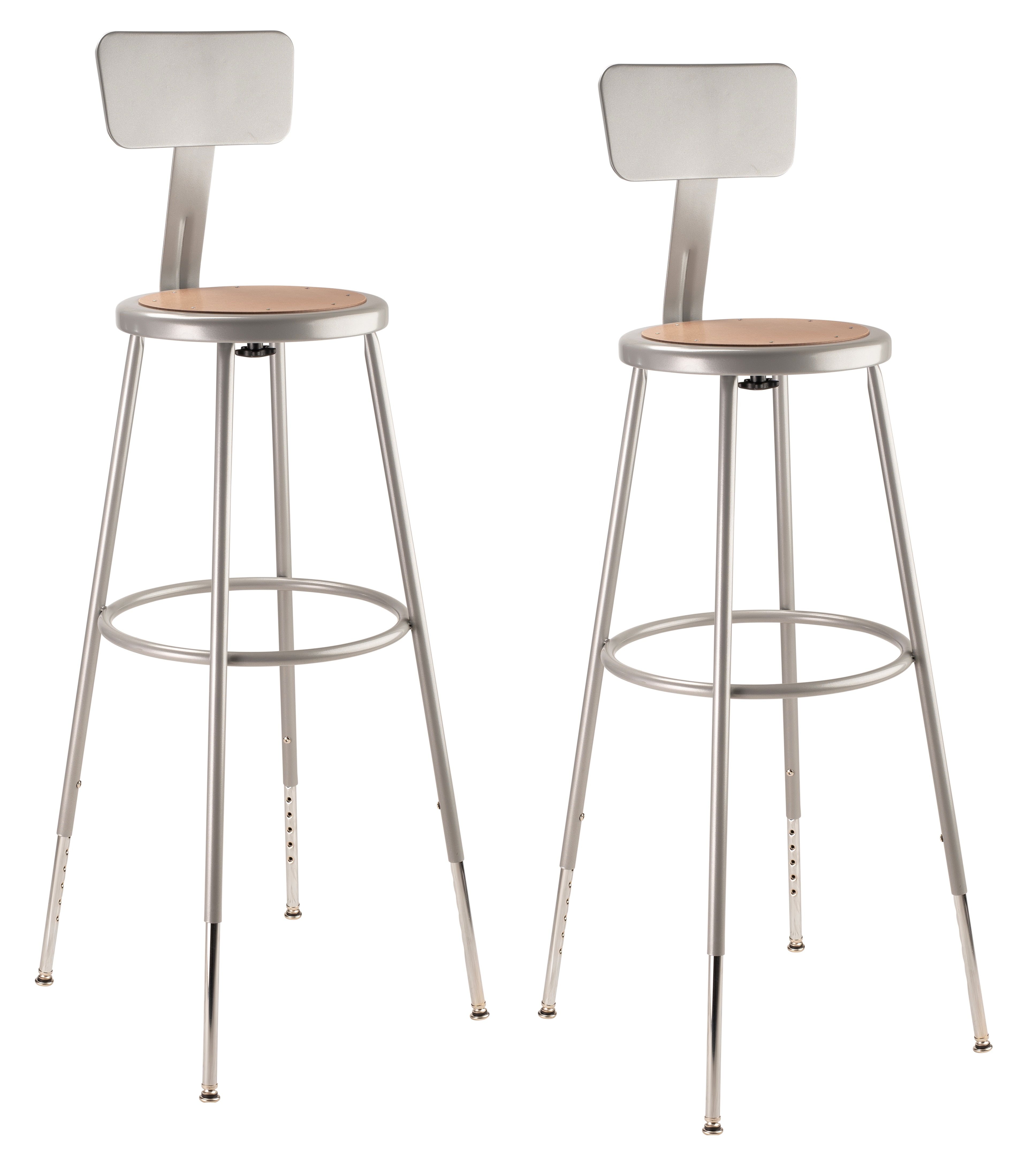 (Pack of 2) NPS 32 -39" Height Adjustable Heavy Duty Steel Stool With ...