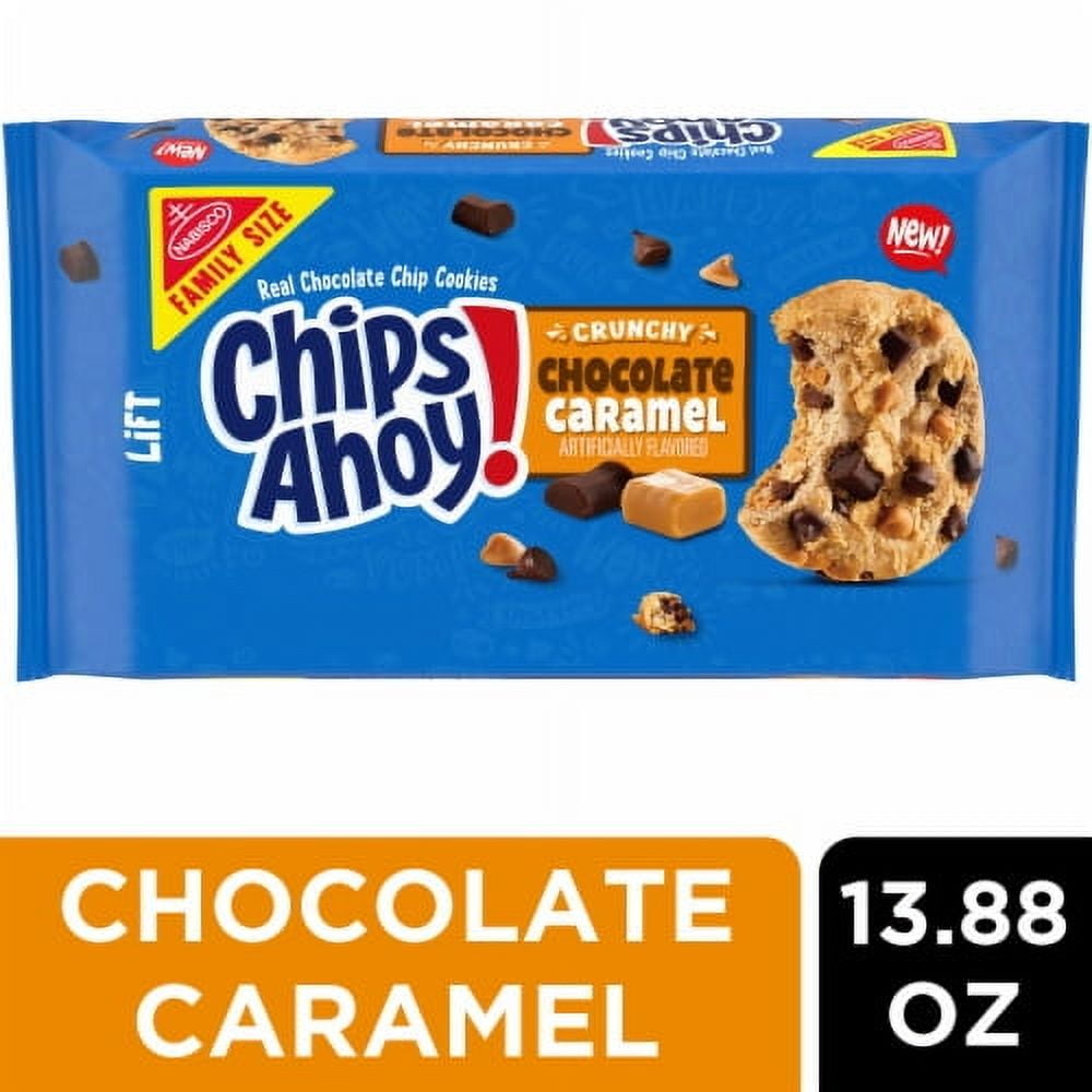Pack of 2 - Nabisco Chips Ahoy! Chocolate Caramel Crunchy Chocolate Chip Cookies 13.88 oz ...
