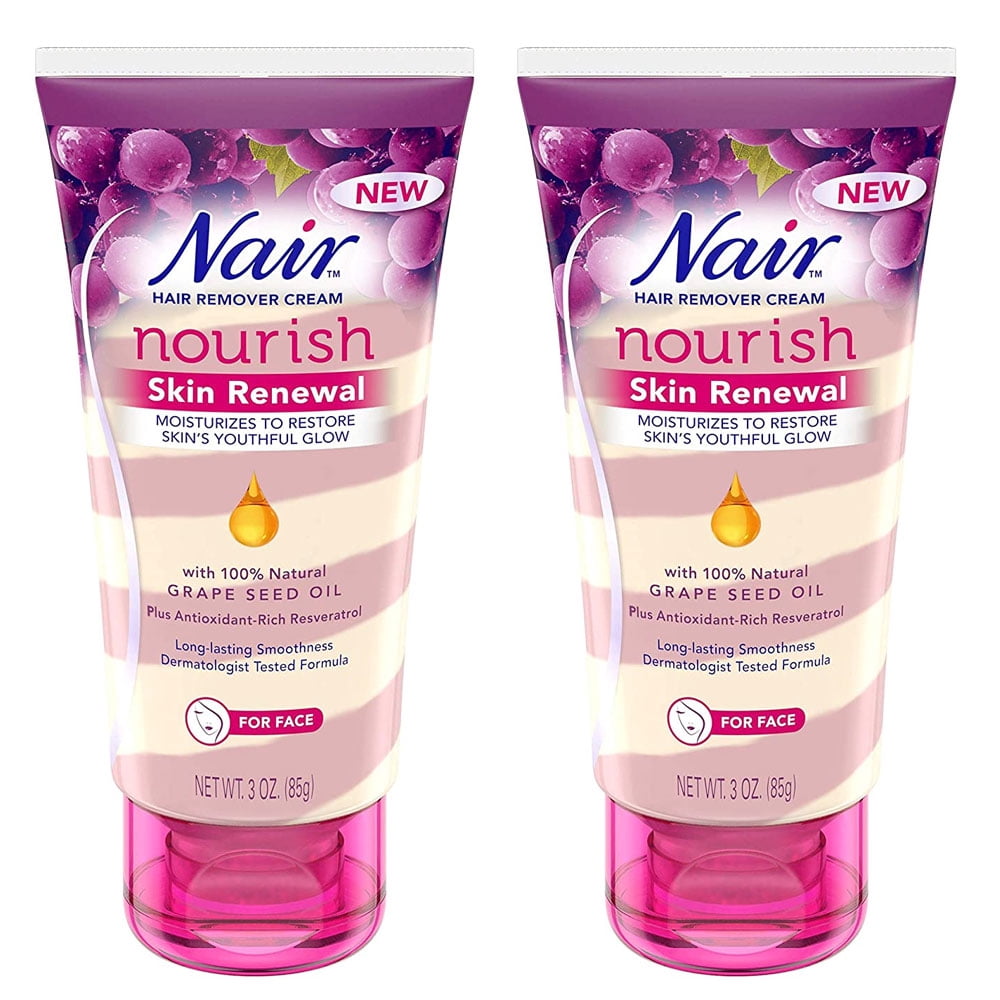 Pack of (2) Nair Hair Remover Nourish Skin Renewal Face 3 Ounce (88ml ...