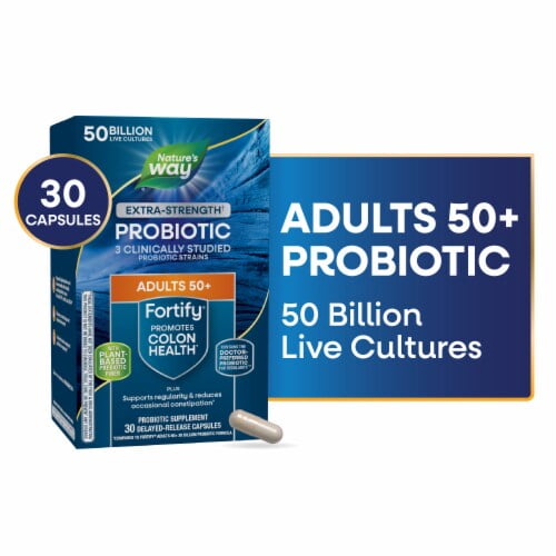 Pack of 2 - Nature’s Way Fortify Extra Strength Adults 50+ Probiotic ...