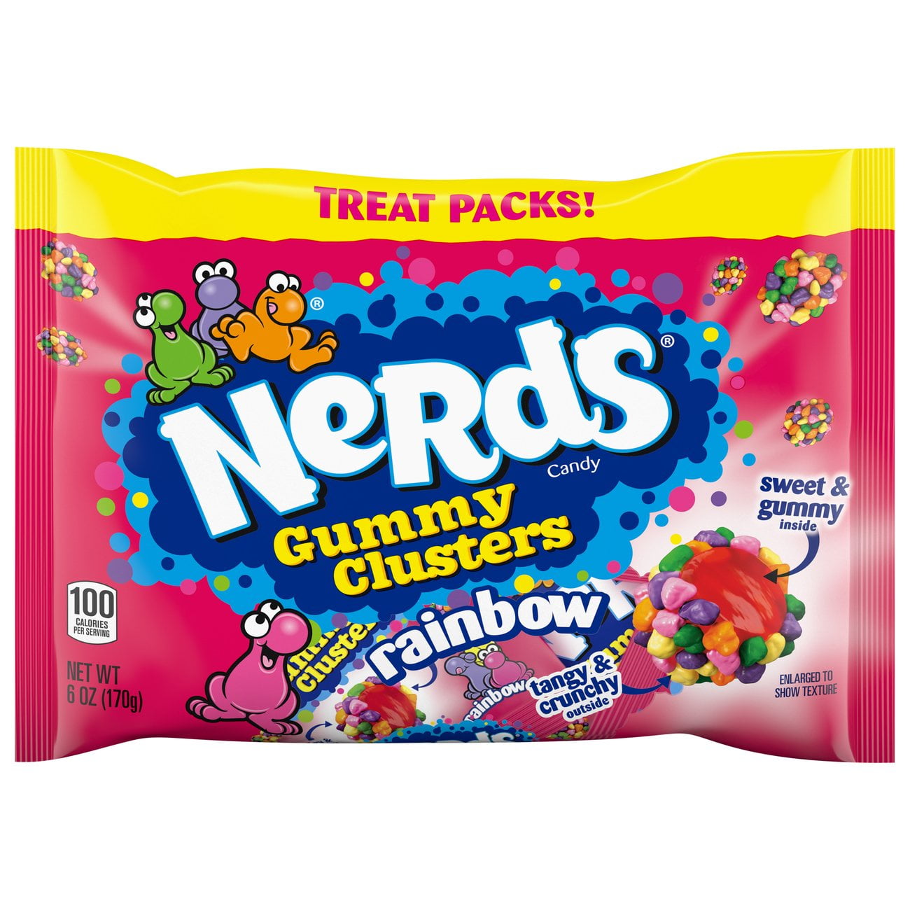 Pack of 2 Nerds Gummy Clusters Rainbow Treat Packs, 6 oz (Package May ...