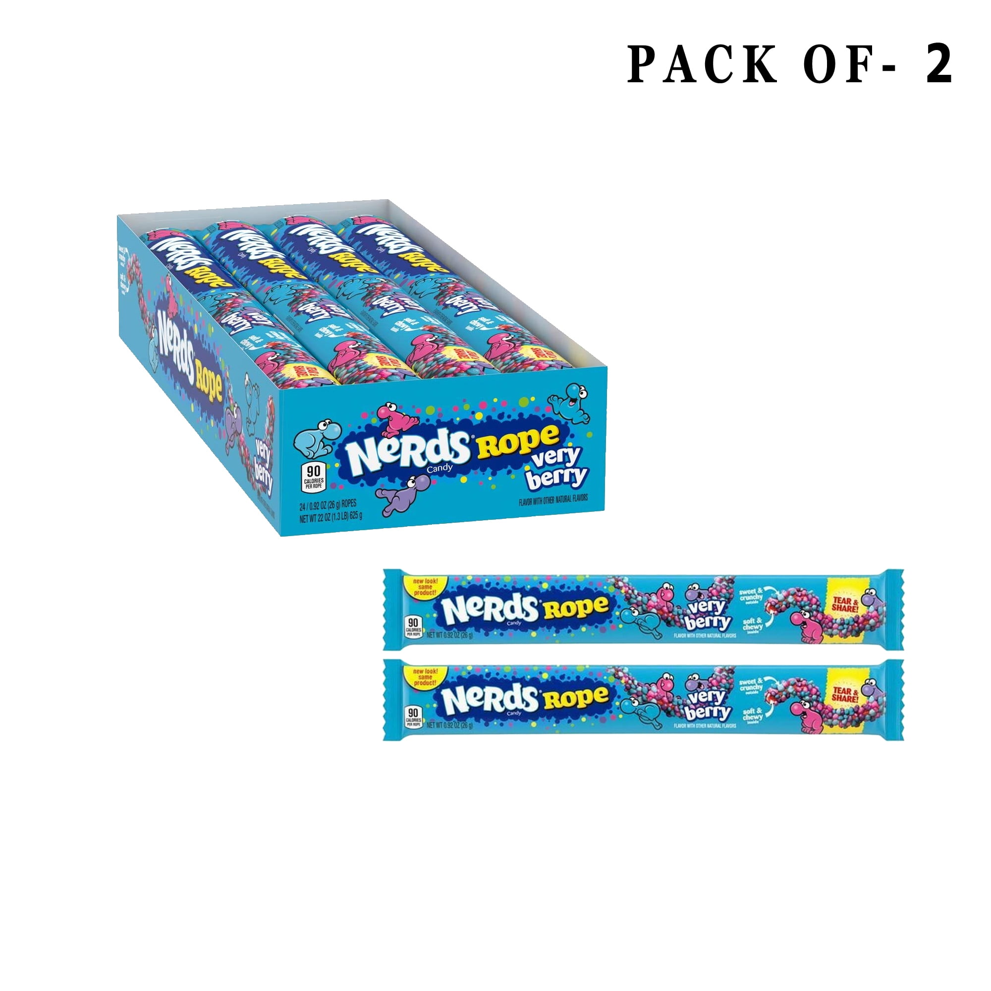 Pack of 2 Nerds Rope Very Berry Candy | 0.92 oz Per Candy | Buy From ...
