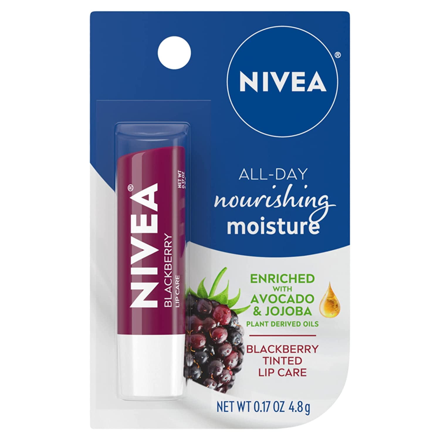 NIVEA Lip Balm, Blackberry Shine, Hydrating Glossy Balm, 0.17 Oz ...