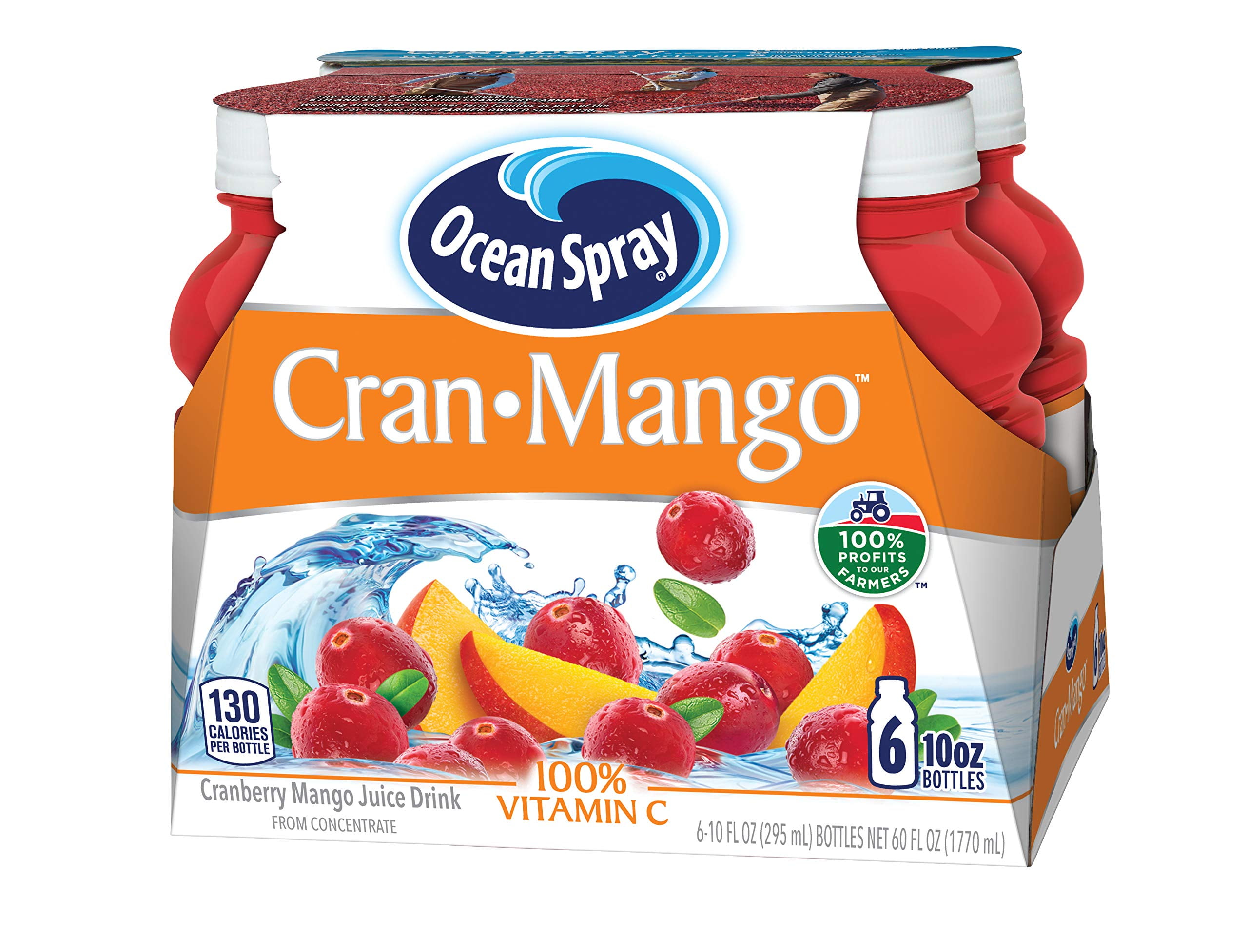 Pack of 2 - Ocean Spray Cran-Mango Cranberry Mango Juice Drinks, 10 Fl ...