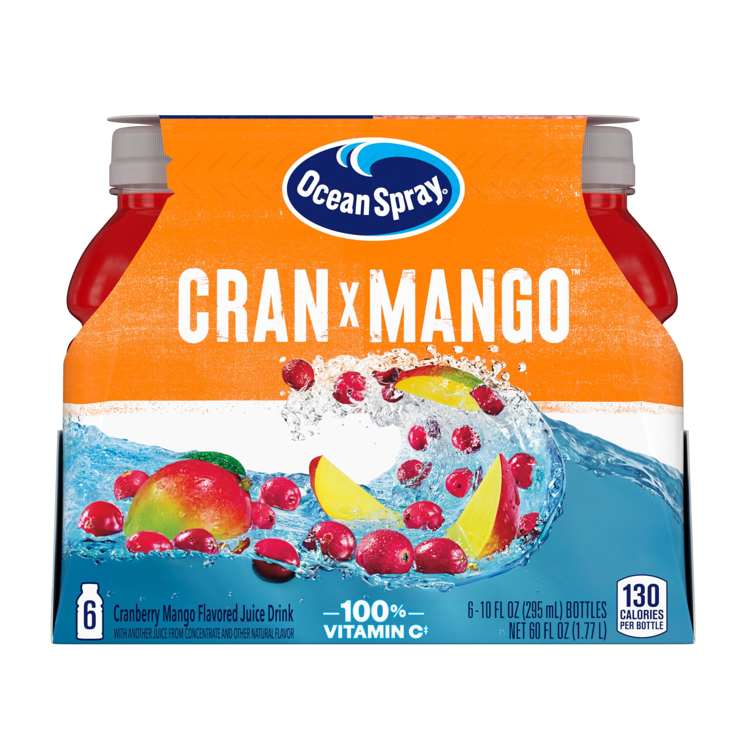 Pack of 2 - Ocean Spray Juice Drink, Cranberry Mango, 10 Fl Oz Bottles ...