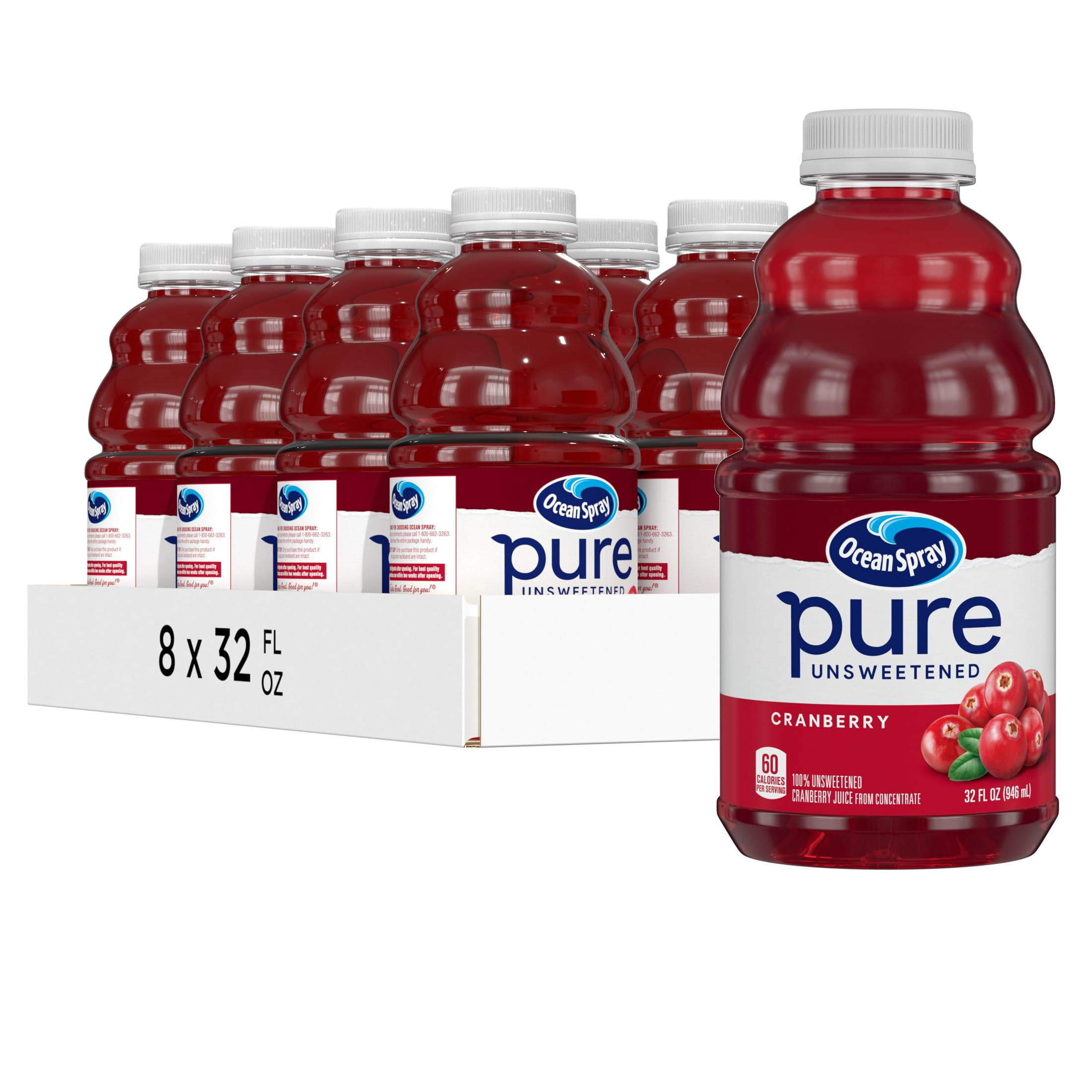 Pack of 2 - Ocean Spray Pure Unsweetened Cranberry, 100% Cranberry ...