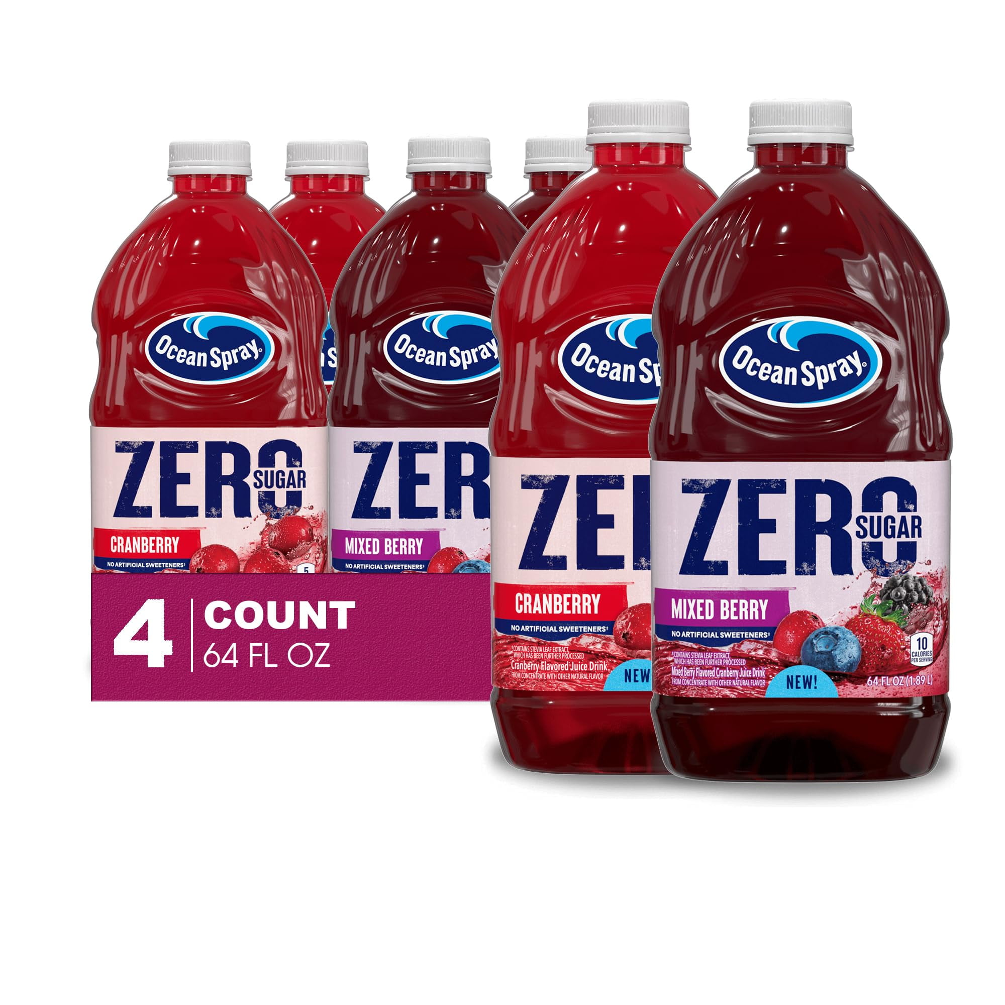 Pack of 2 - Ocean Spray Zero Collection 4-Pack Of Zero Sugar Cranberry ...
