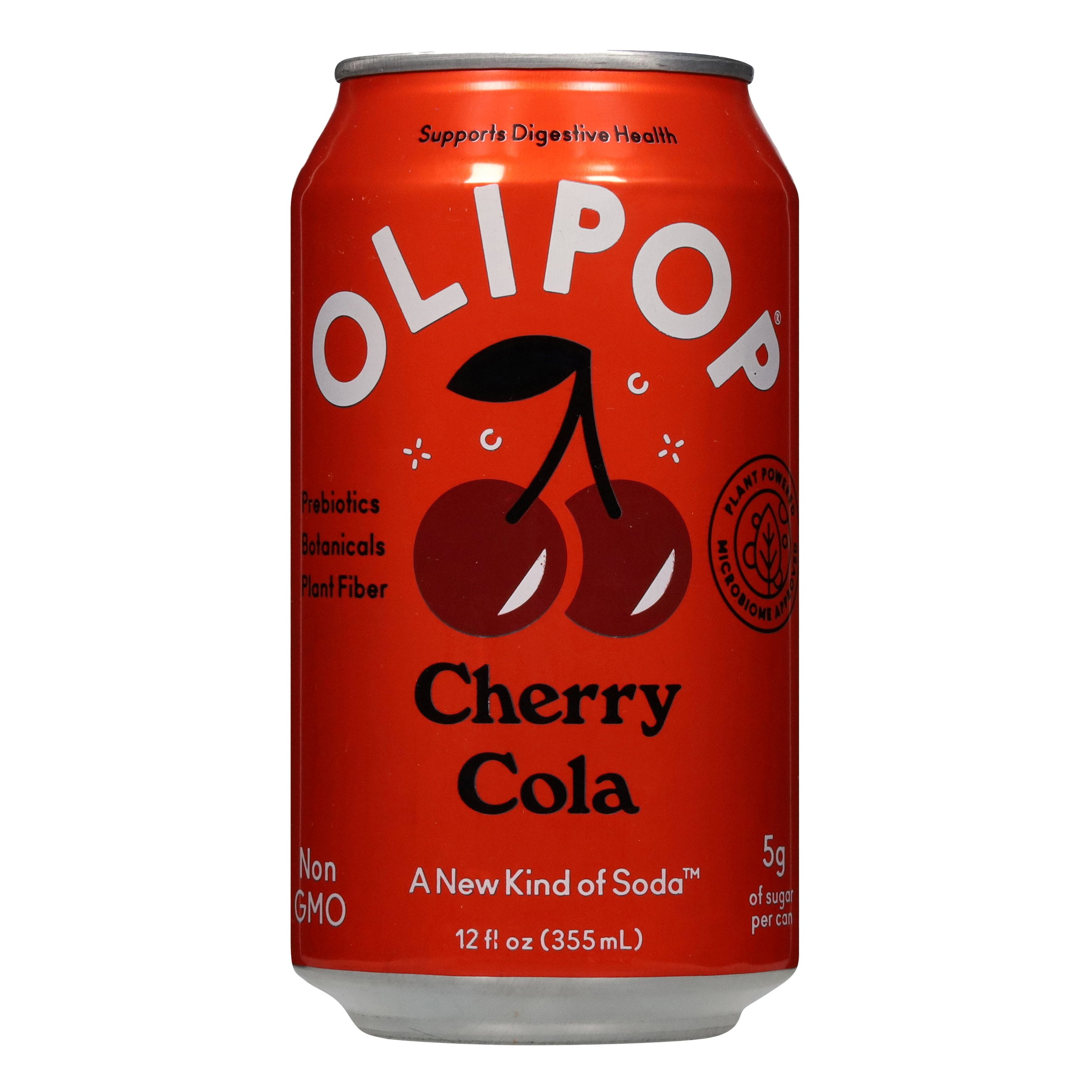 Pack of 2 Olipop Prebiotic Soda - Cherry Cola, 12 oz (Package May Vary ...