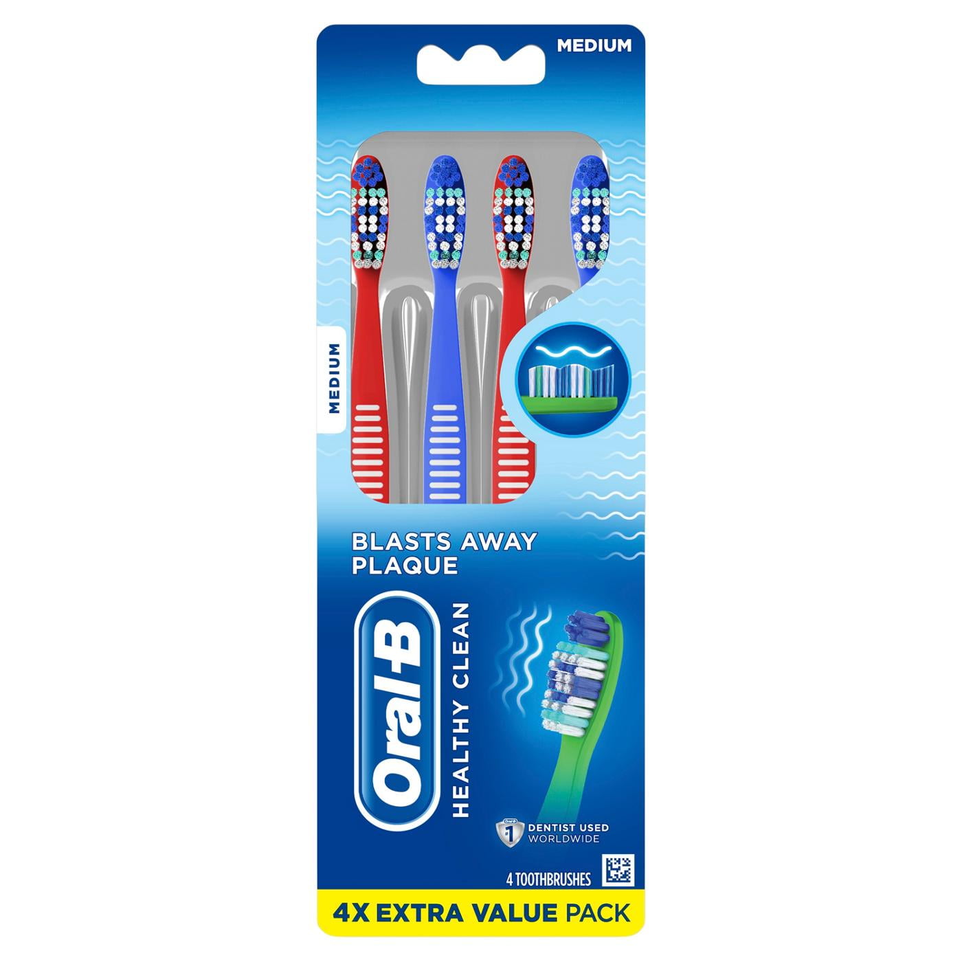 Oral-B Healthy Clean Toothbrush Value Pack - Medium - 4 ct- Pack of 2 ...