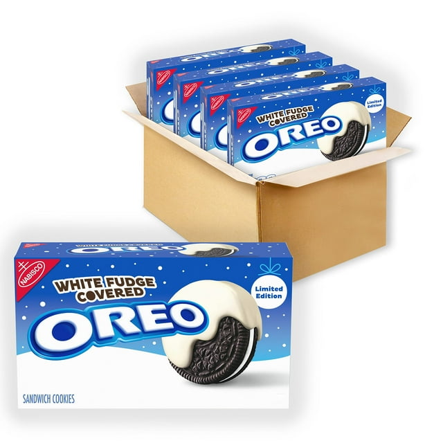 Pack of 2 - Oreo White Fudge Covered Chocolate Sandwich Cookies, Limited Edition, Holiday ...