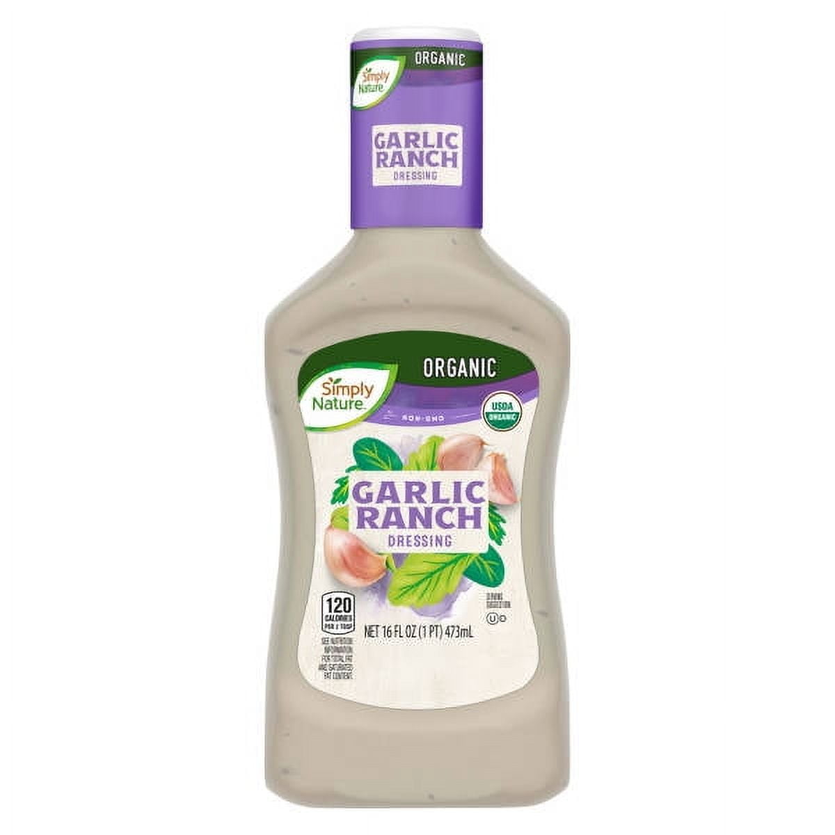 Simply Nature Organic Garlic Ranch Dressing, 16 fl oz, Pack of 2 ...