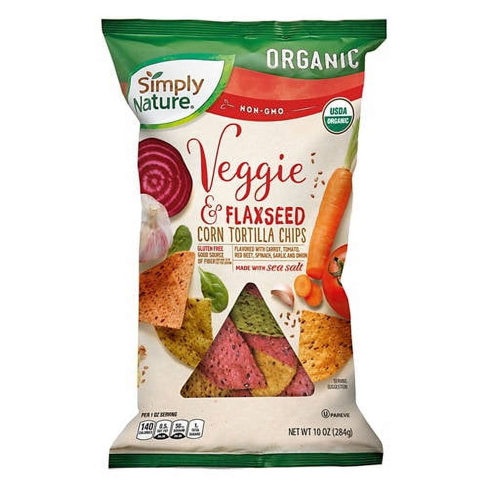 Simply Nature Organic Veggie & Flaxseed Corn Tortilla Chips, Pack of 2 ...