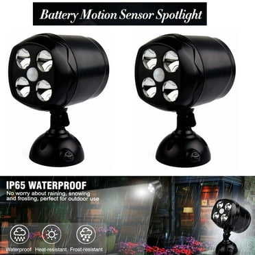TOPCHANCES 2-Pack Motion Sensor Spotlight Battery Powered Security ...