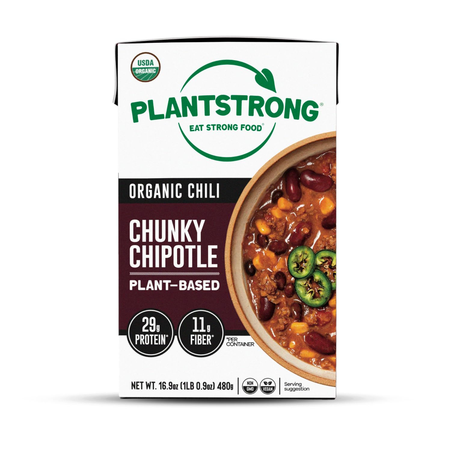Pack of 2 PLANTSTRONG Chunky Chipotle Chili Soup - Organic, Plant-Based ...