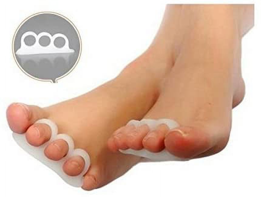 (Pack of 2 Pairs, 4 PCS) Gel Triple Toe Loop Separator Straightener ...