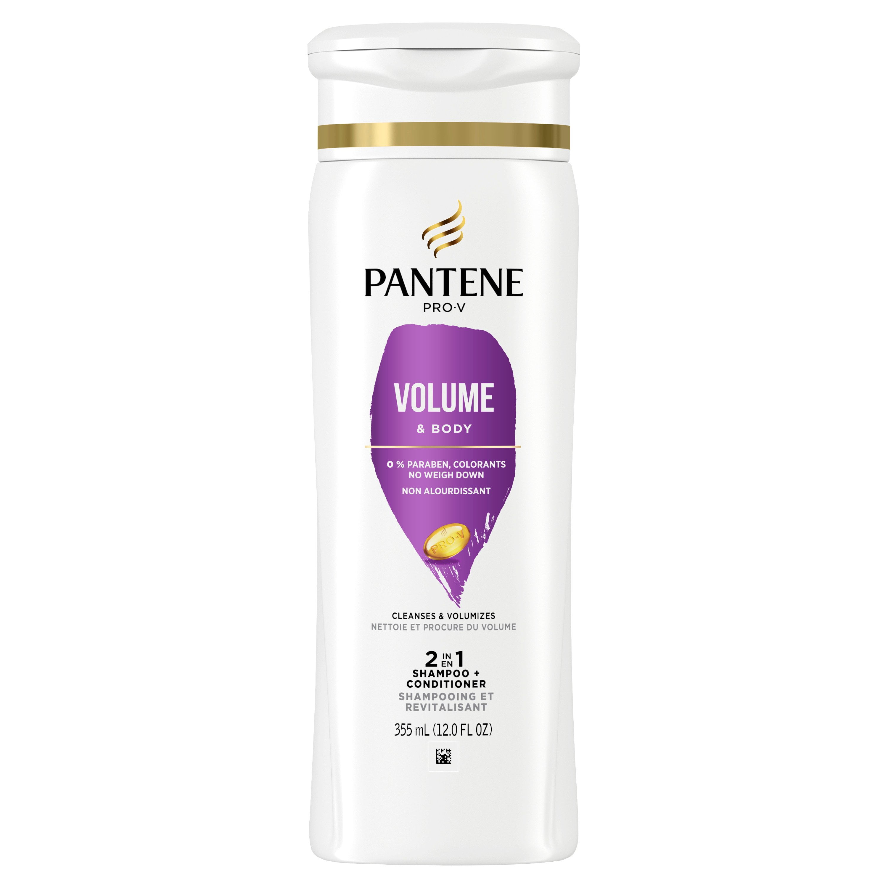 Pack of 2 Pantene Pro-V Volume & Body 2 in 1 Shampoo + Conditioner, 12 ...