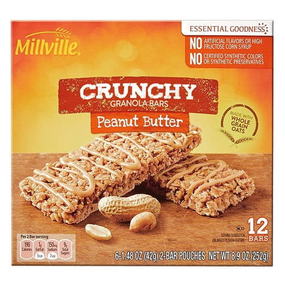 Pack of 2 - Peanut Butter Crunchy Granola Bar 2 packs, 6 count ...