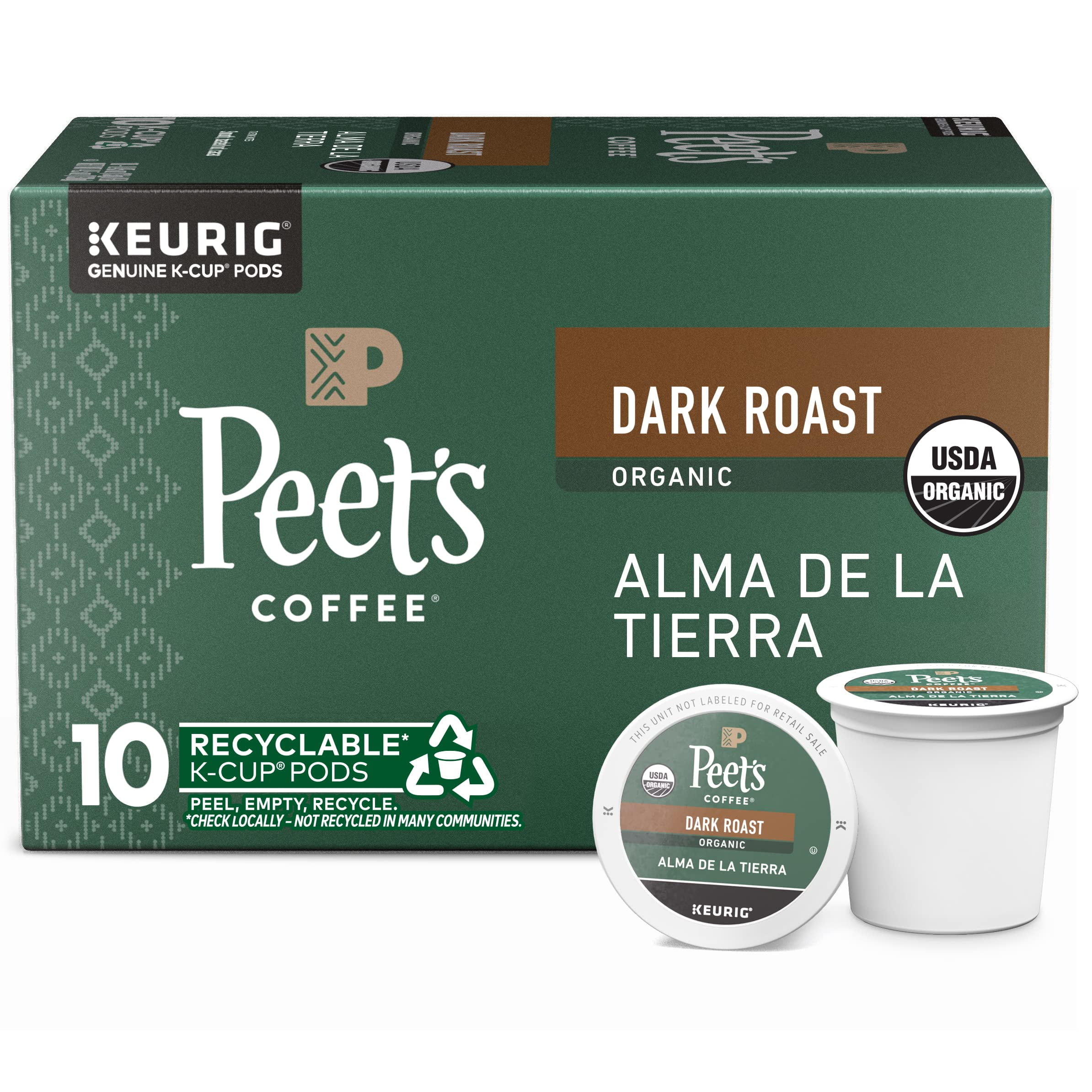 Pack of 2 - Peets Coffee, Dark Roast K-Cup Pods For Keurig Brewers ...