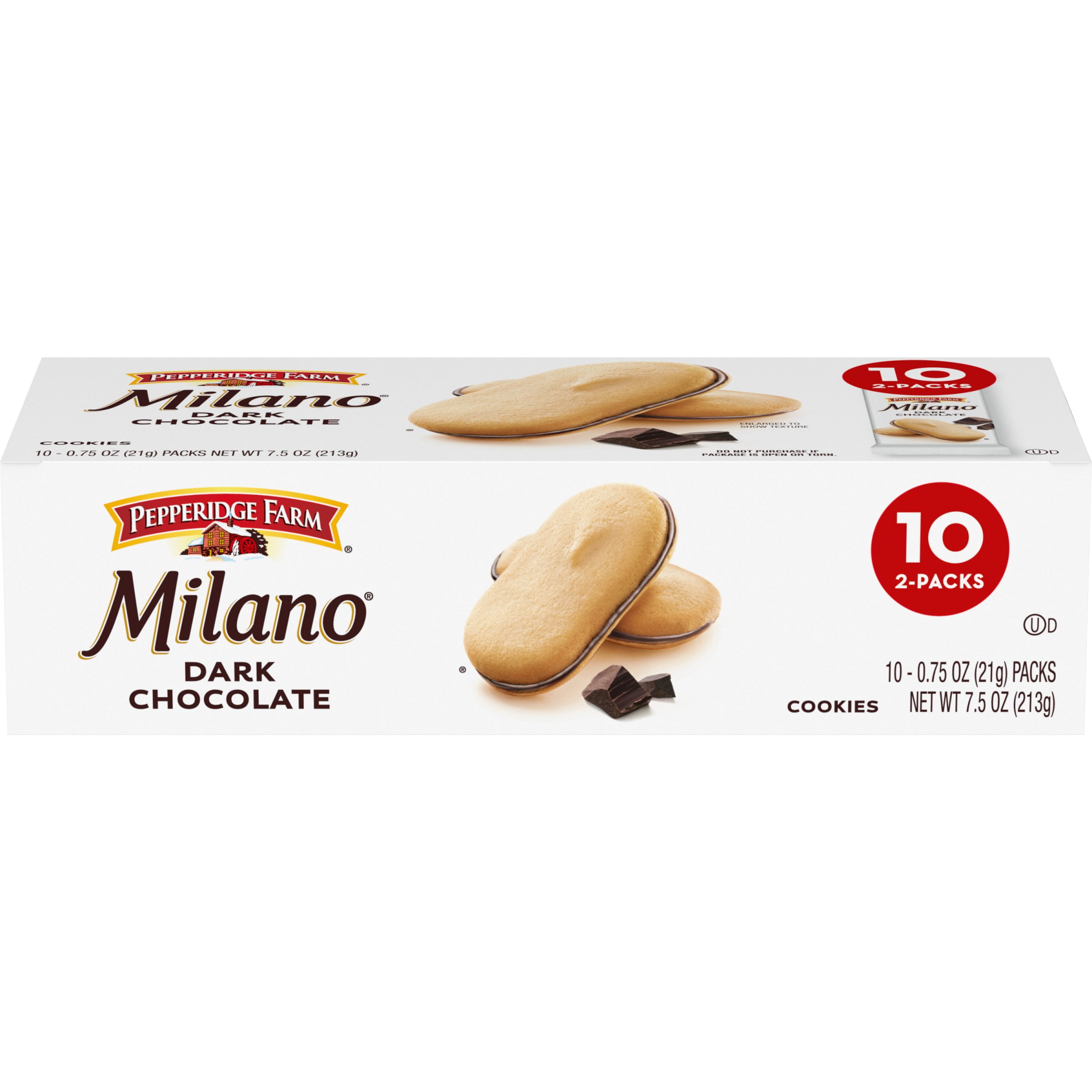 Pack of 2 Pepperidge Farm Milano Dark Chocolate Cookies, 10 ct (Package ...