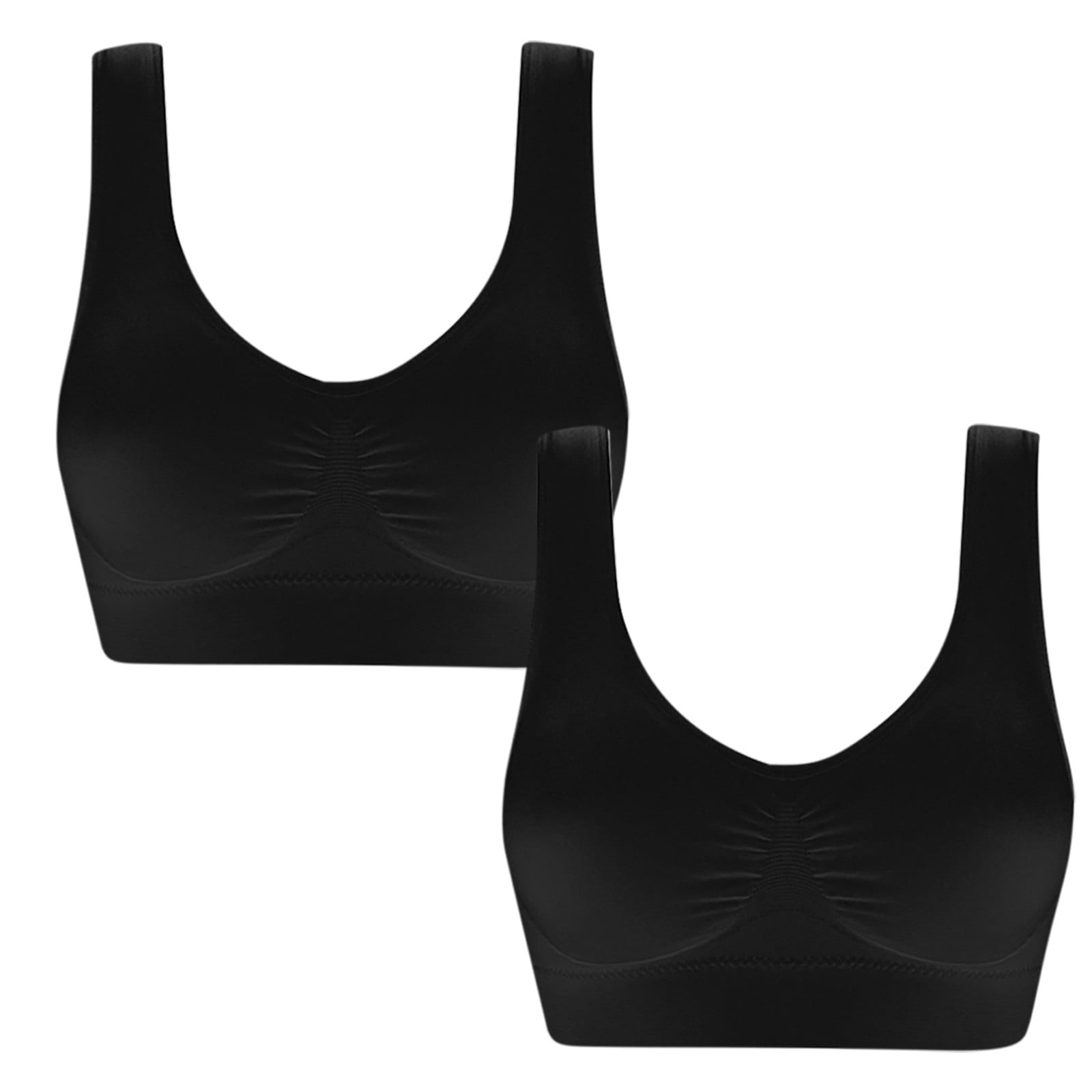 Pack of 2 Plus Size Sports Bra with No-Underwire Comfort Soft Ultra ...
