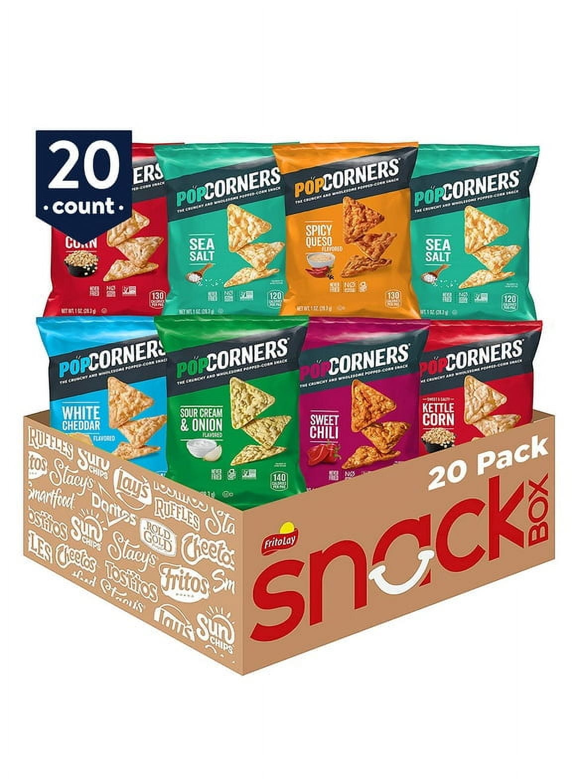 Pack of 2 PopCorners Gluten Free Popped Corn Snacks, Sampler Variety ...