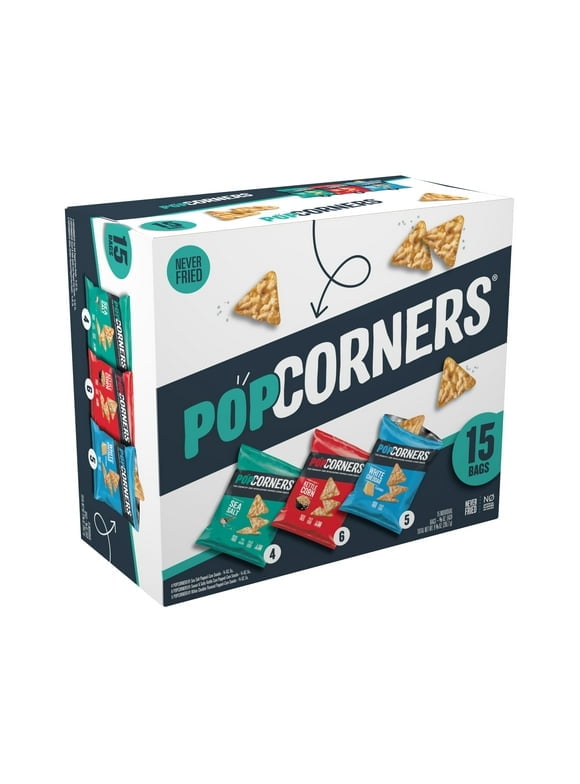 Pack of 2 PopCorners Popped Corn Snack Chips, 3 Flavor Variety Pack, 15 ...