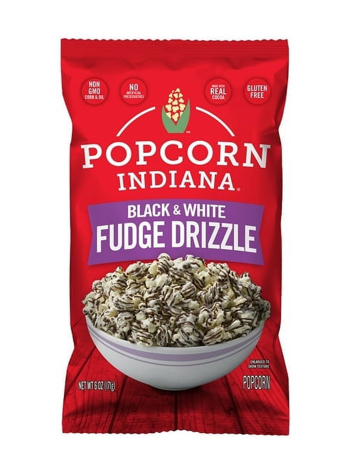 Pack of 2 Popcorn, Indiana Black & White Drizzlecorn, 6 Oz - Walmart.com