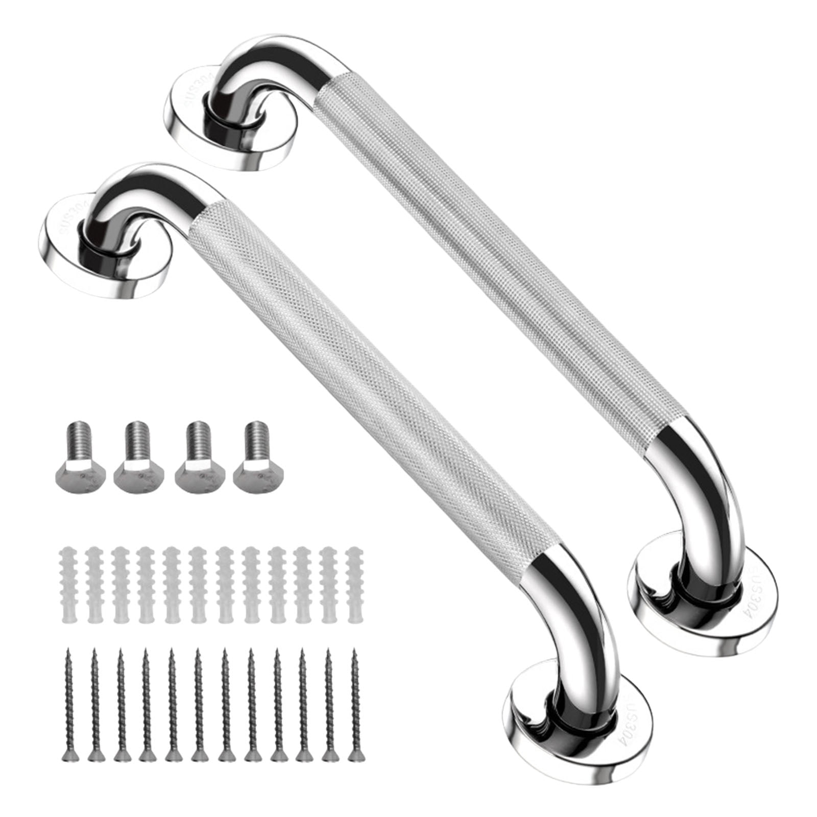 Pack of 2 Practical Anti Slip Shower Grab Rod 12Inch Sturdy Stainless ...