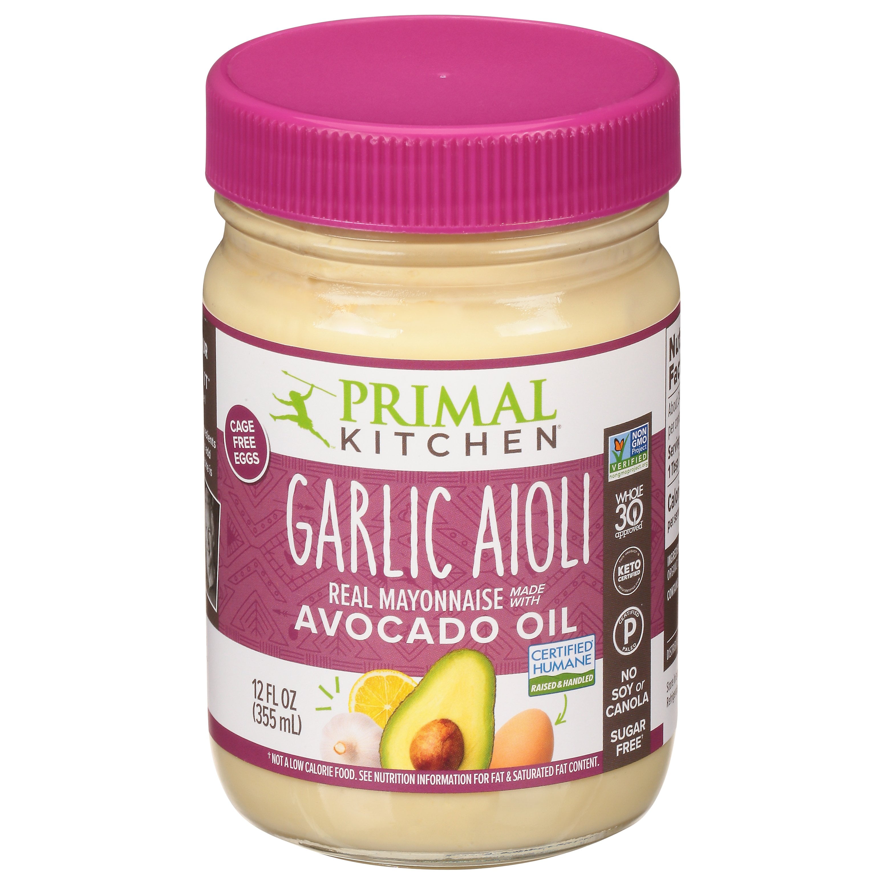 Pack of 2 Primal Kitchen Garlic Aioli Mayo with Avocado Oil, 12 oz ...