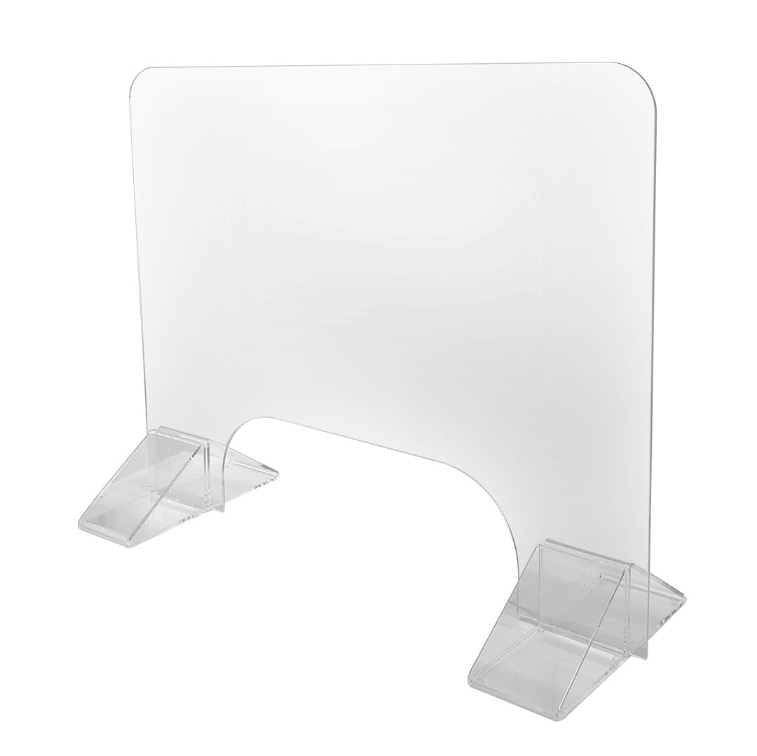 Pack of 2 Protective Sneeze Guard, Acrylic Clear Table Shield Portable ...
