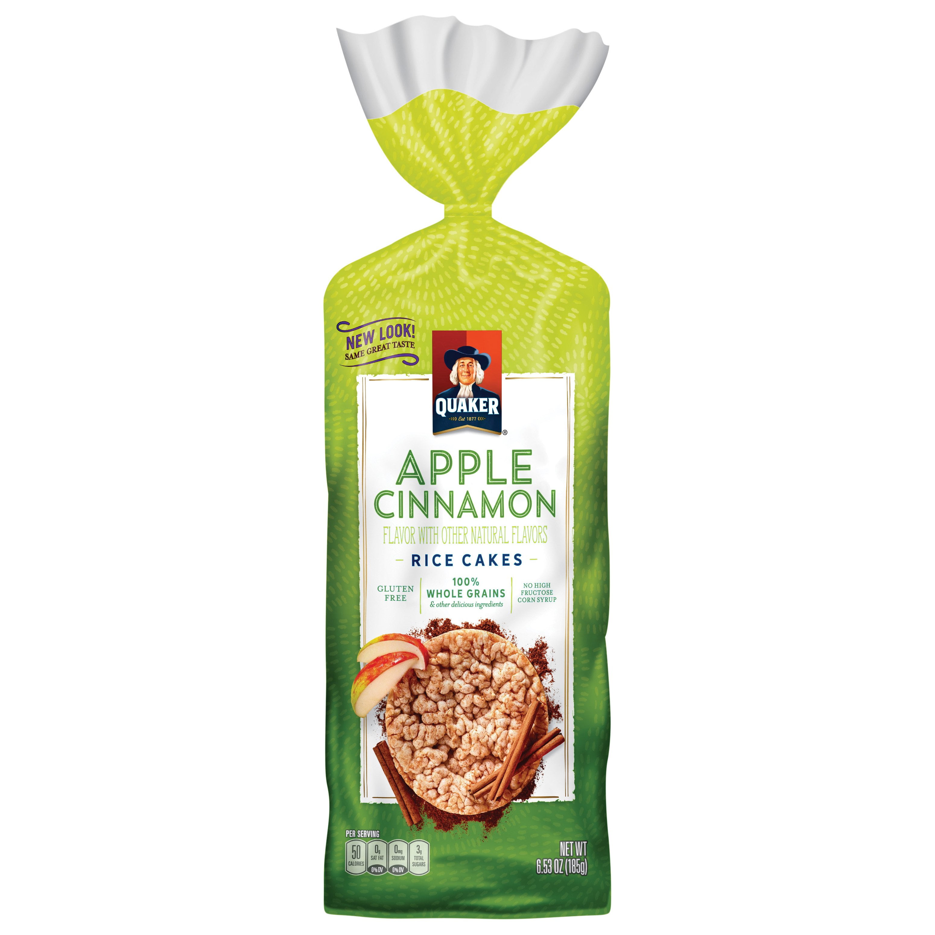 Pack of 2 Quaker Apple Cinnamon Rice Cakes, 6.53 oz (Package May Vary ...
