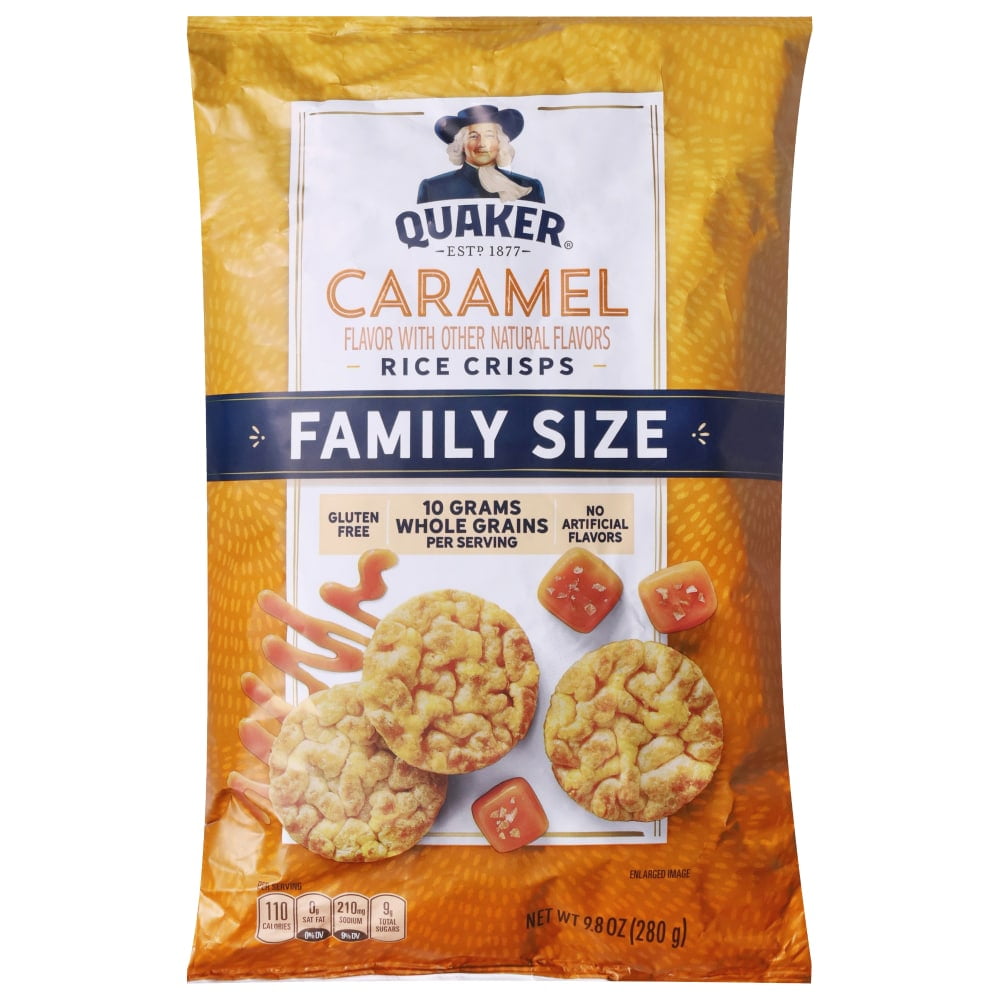 Pack of 2 Quaker Caramel Rice Crisps Family Size, 9.8 oz (Package May ...